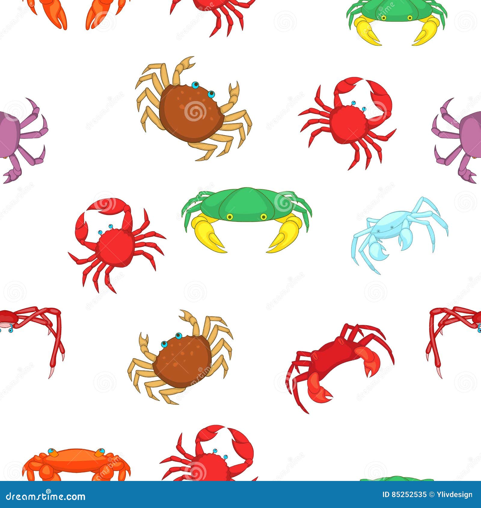 Crab Pattern, Cartoon Style Stock Vector - Illustration of ocean, food ...