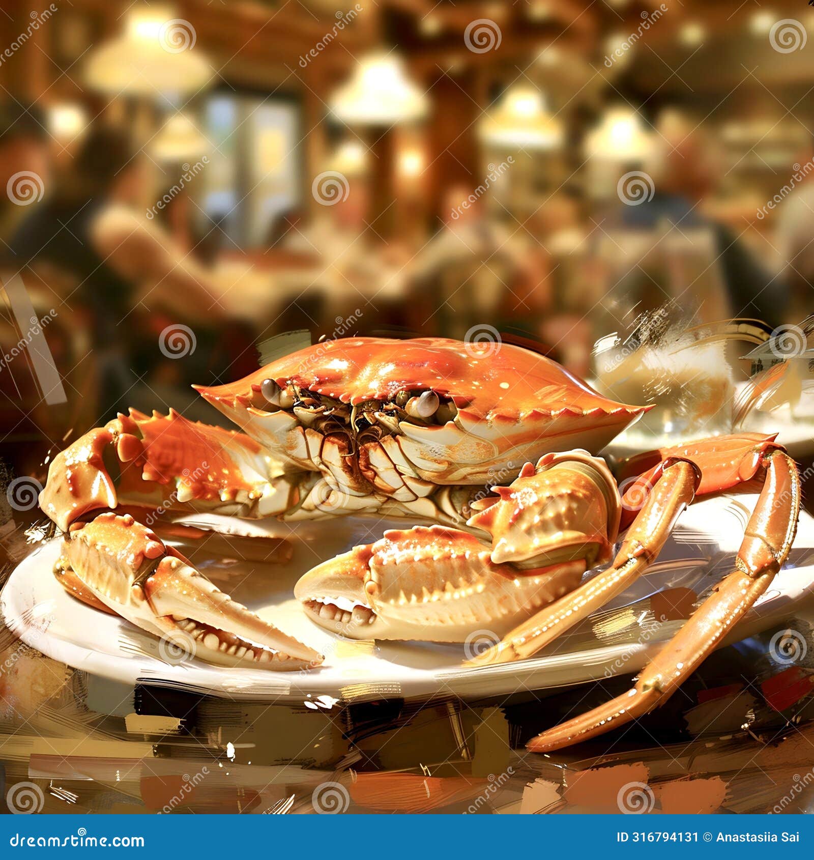 Crab in a Plate in a Restaurant Stock Image - Image of fresh, healthy ...