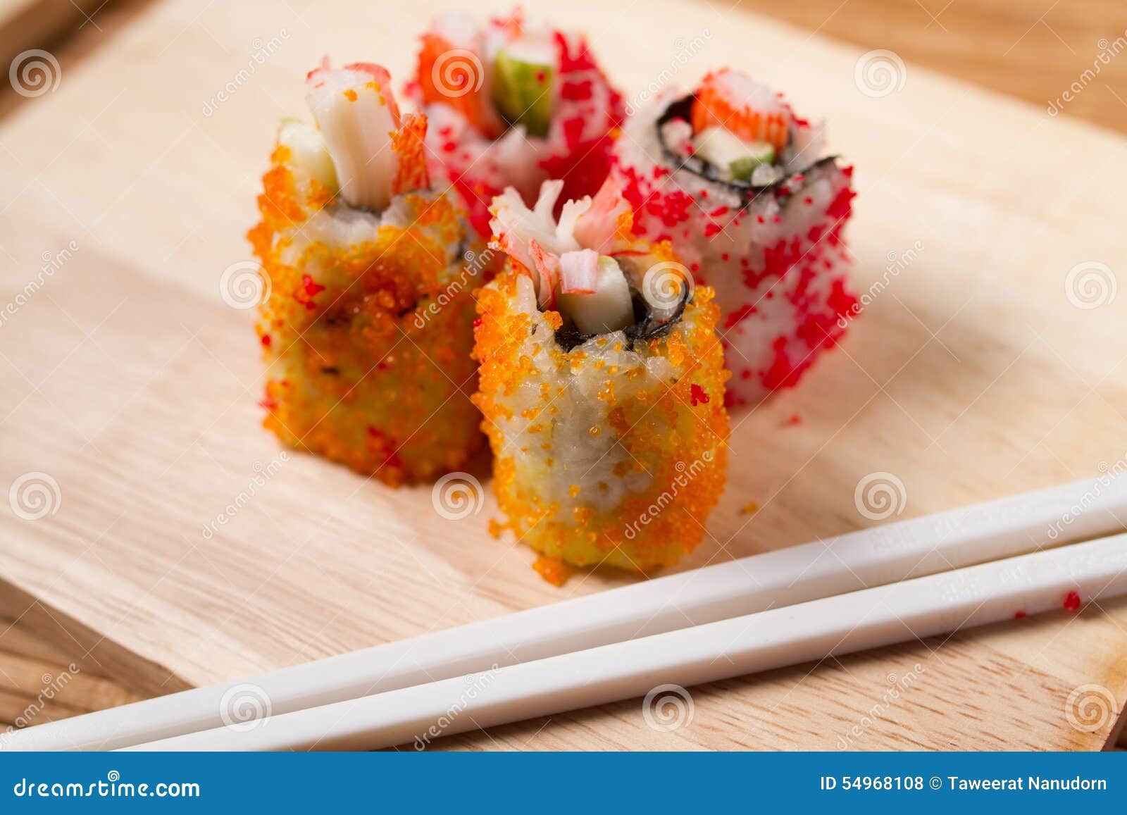 Crab roe sushi fillings stock photo. Image of seafood - 54968108