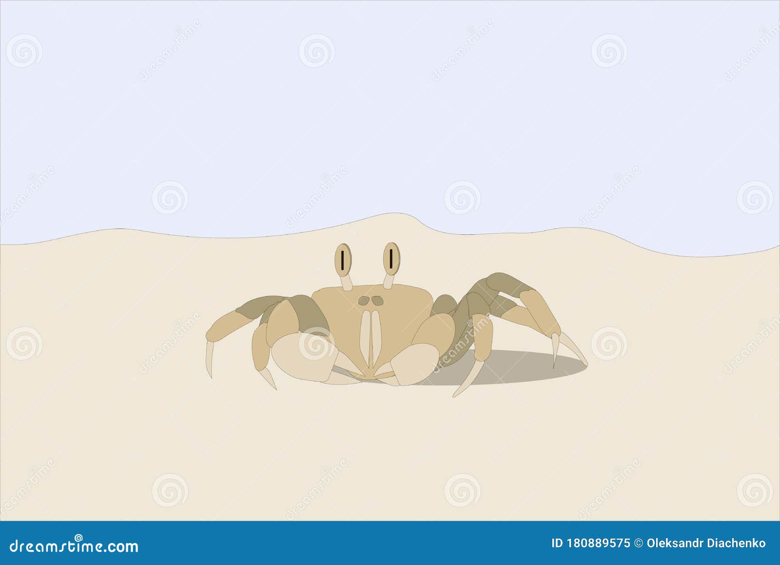 Crab on the Sand of a Beach Stock Vector - Illustration of beach ...