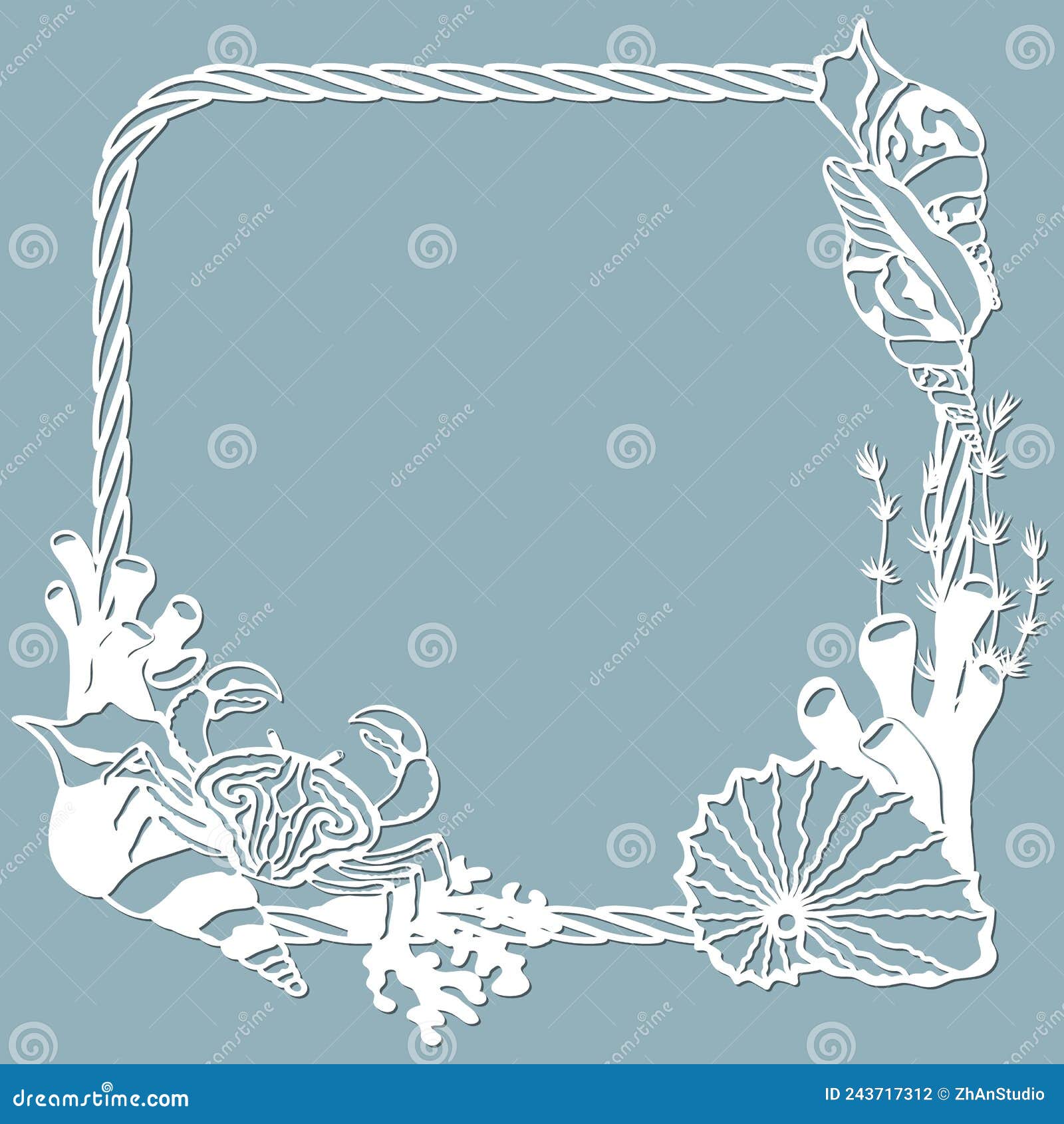Crab, Scallop, Shell, Coral, In The Form Of A Corner For Decaration ...