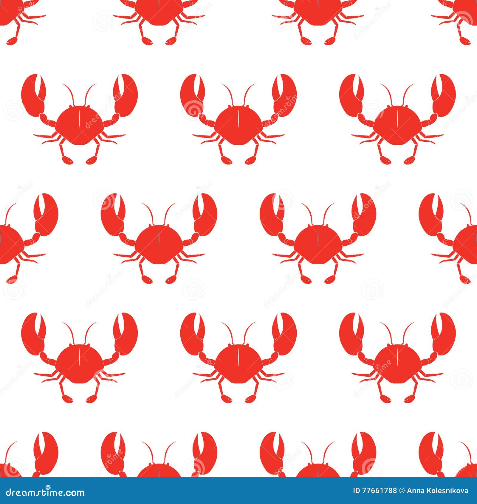 Crab Seamless Pattern. Vector Illustration Stock Illustration ...