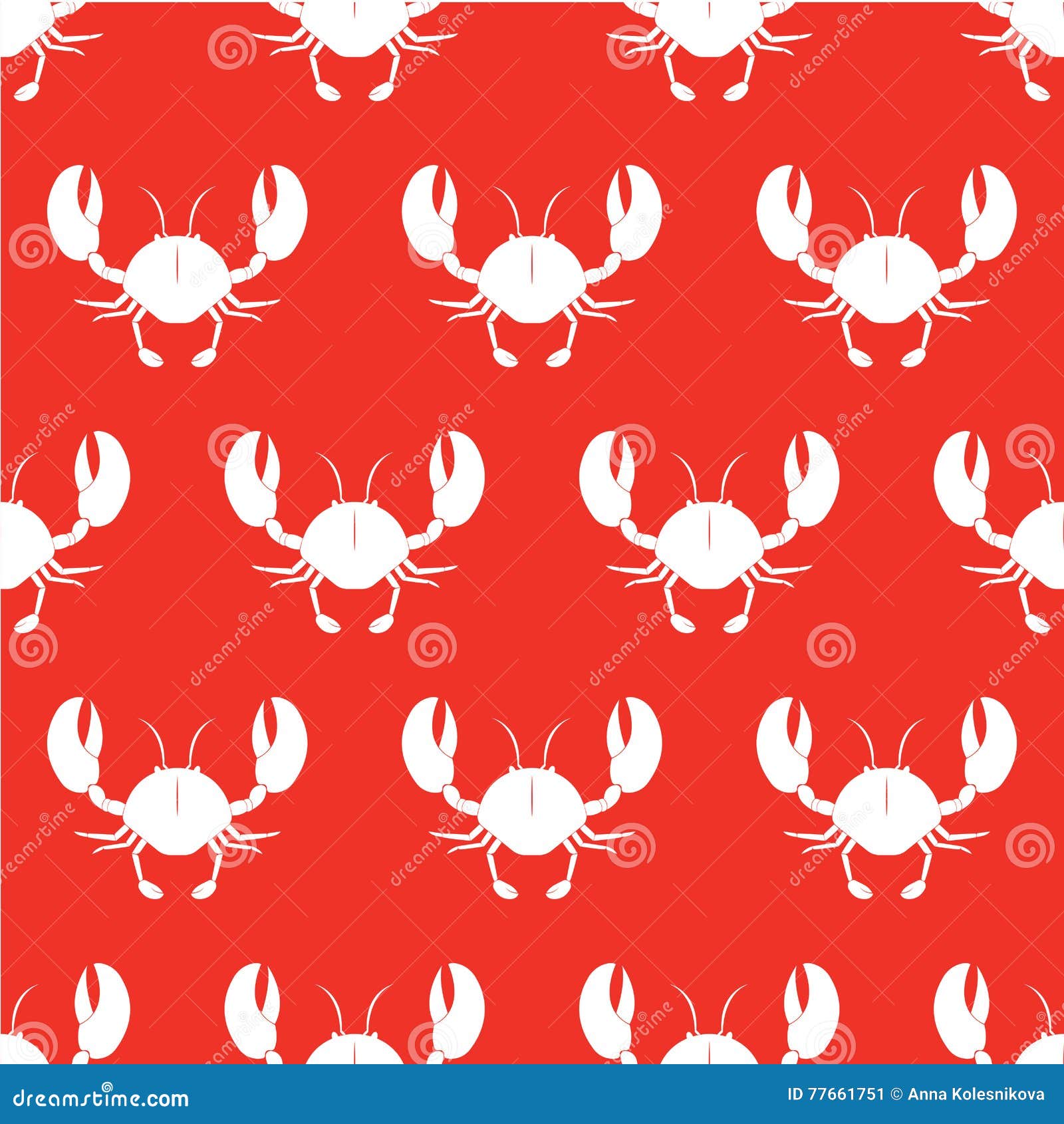 Crab Seamless Pattern. Vector Illustration Stock Illustration ...