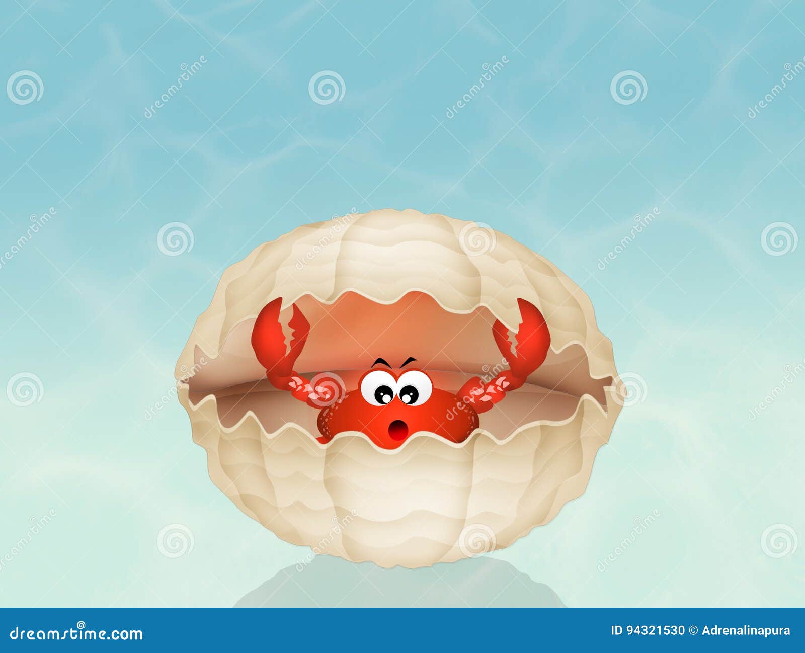 Crab in the shell stock illustration. Illustration of fish - 94321530