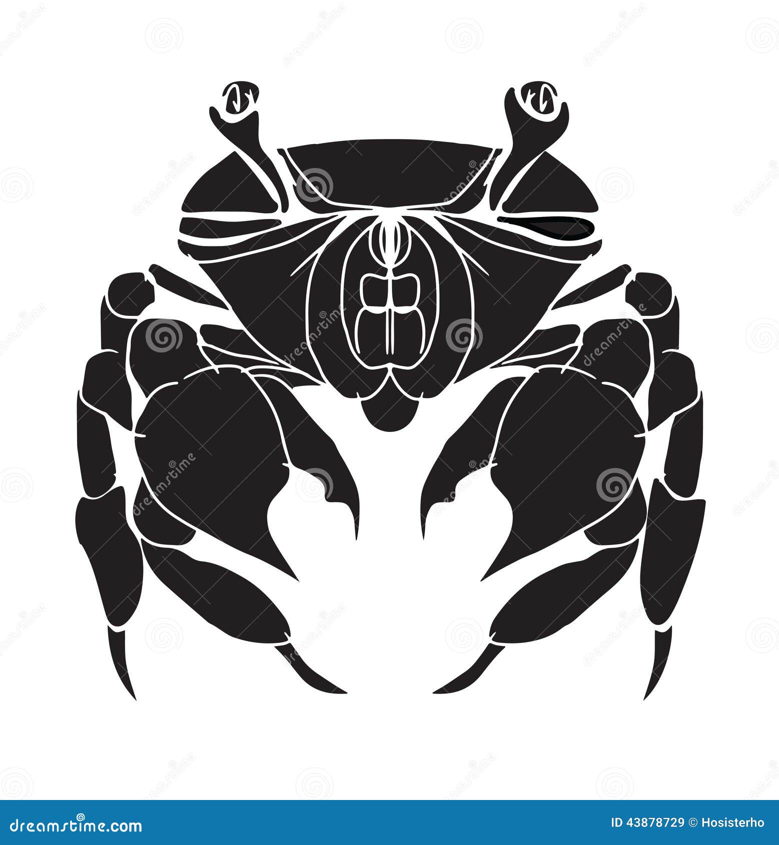 Crab silhouette stock illustration. Illustration of claw - 43878729