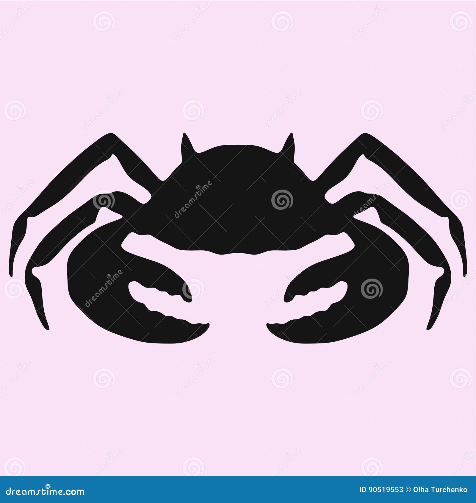 Crab silhouette stock vector. Illustration of background - 90519553