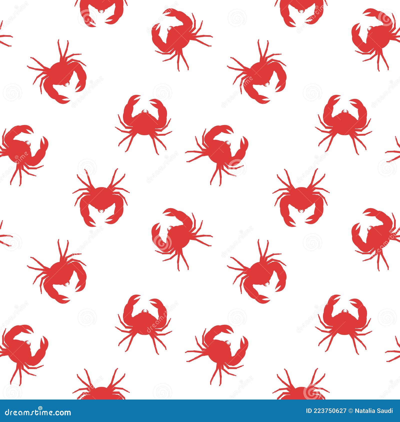 Vector Pattern with Red Crabs Stock Vector - Illustration of animal ...