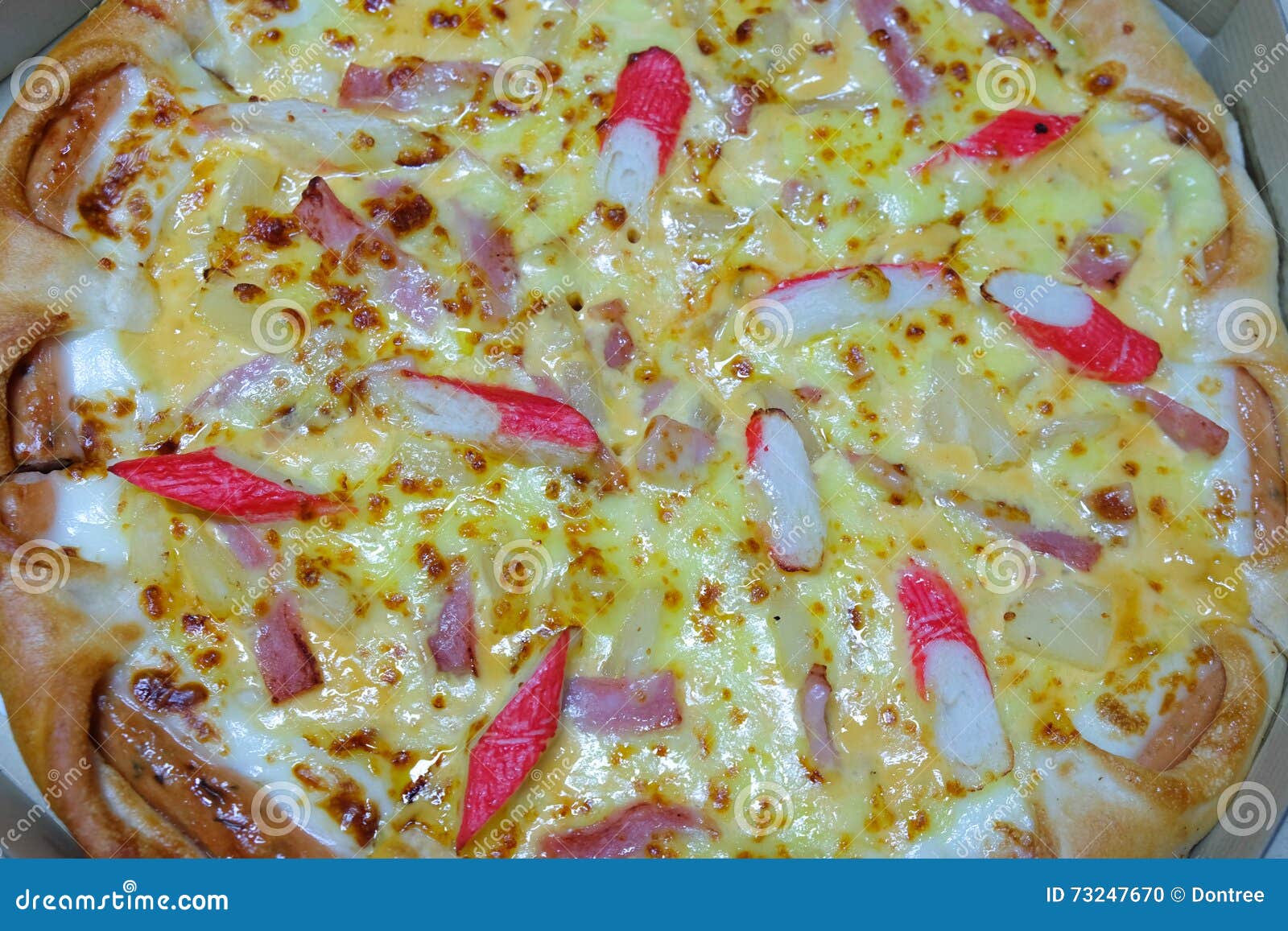 Crab Stick pizza stock photo. Image of fast, delicious - 73247670