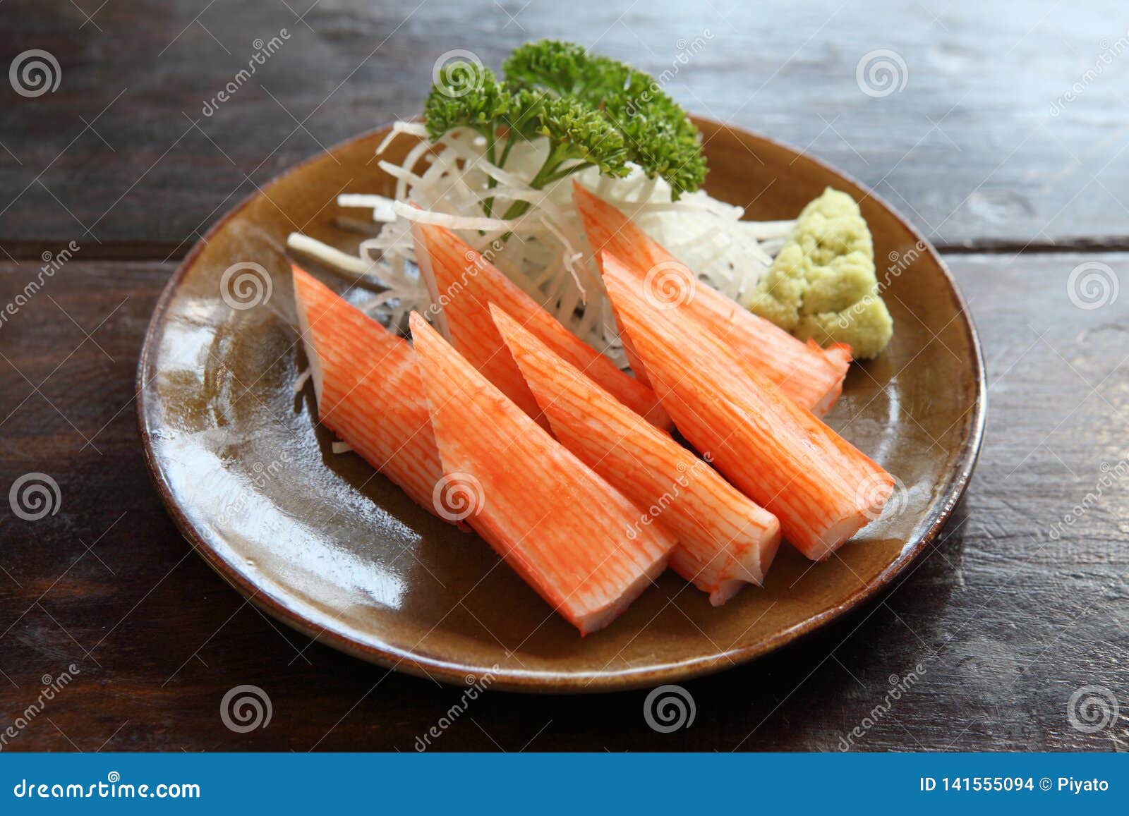 Crab stick sashimi stock photo. Image of group, market - 141555094