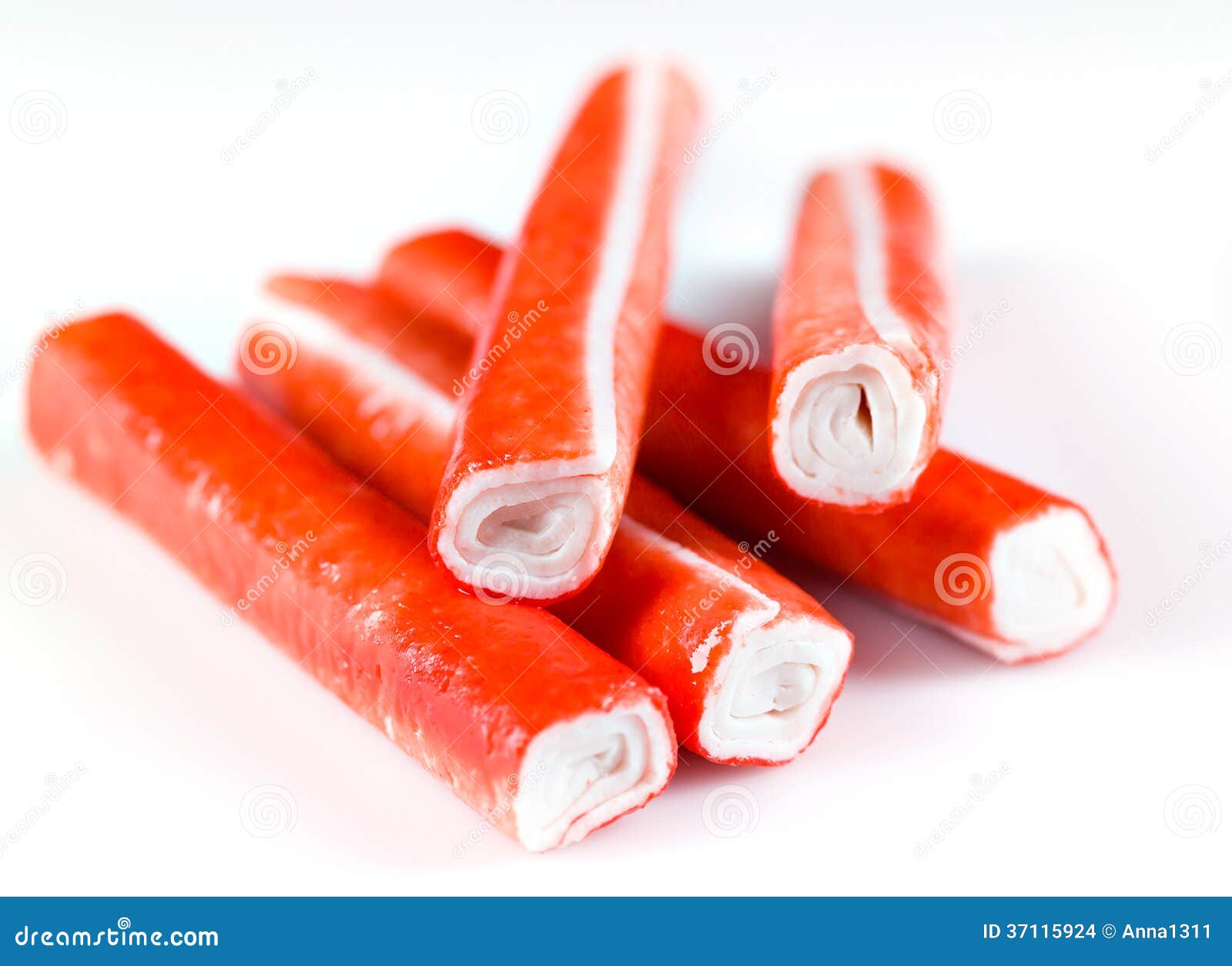 Crab Sticks Group Isolated on White Stock Photo - Image of food, meat ...