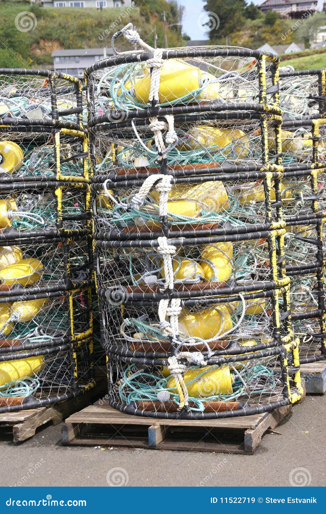 Crab Traps, Pots and Floats Stock Image - Image of bright, abstract ...