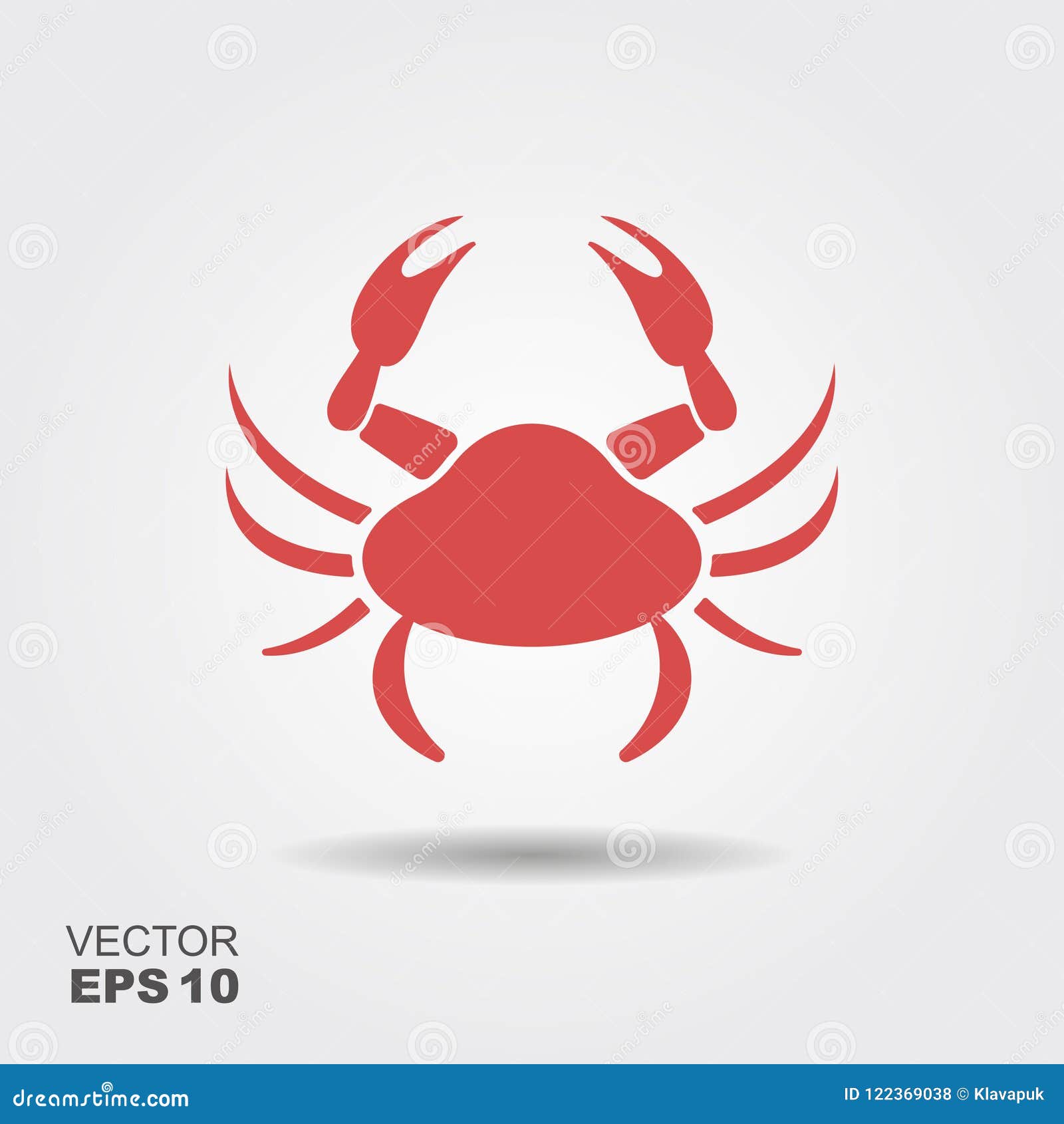 Crab vector icon stock vector. Illustration of claw - 122369038