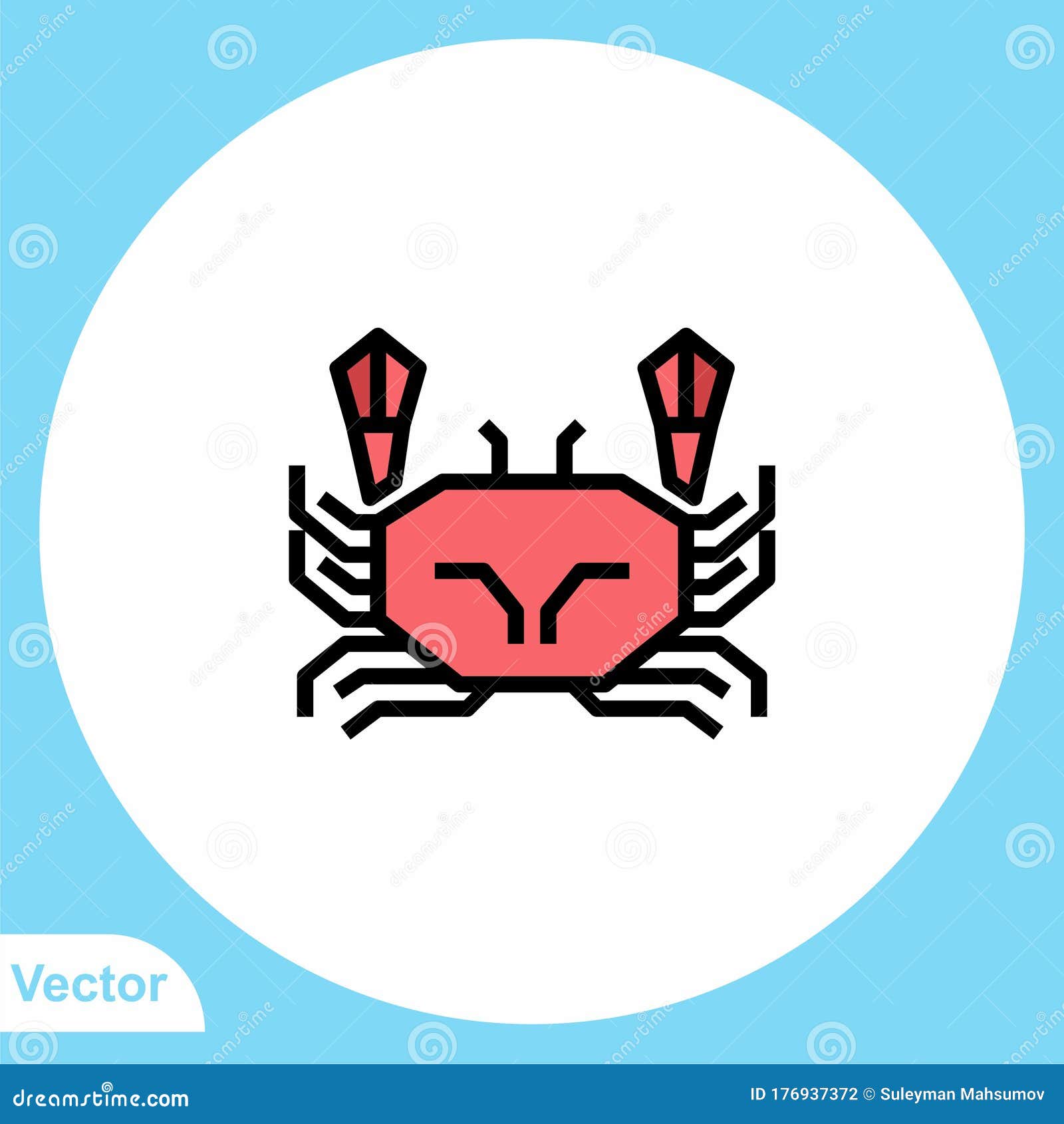 Crab Vector Icon Sign Symbol Stock Vector - Illustration of creature ...