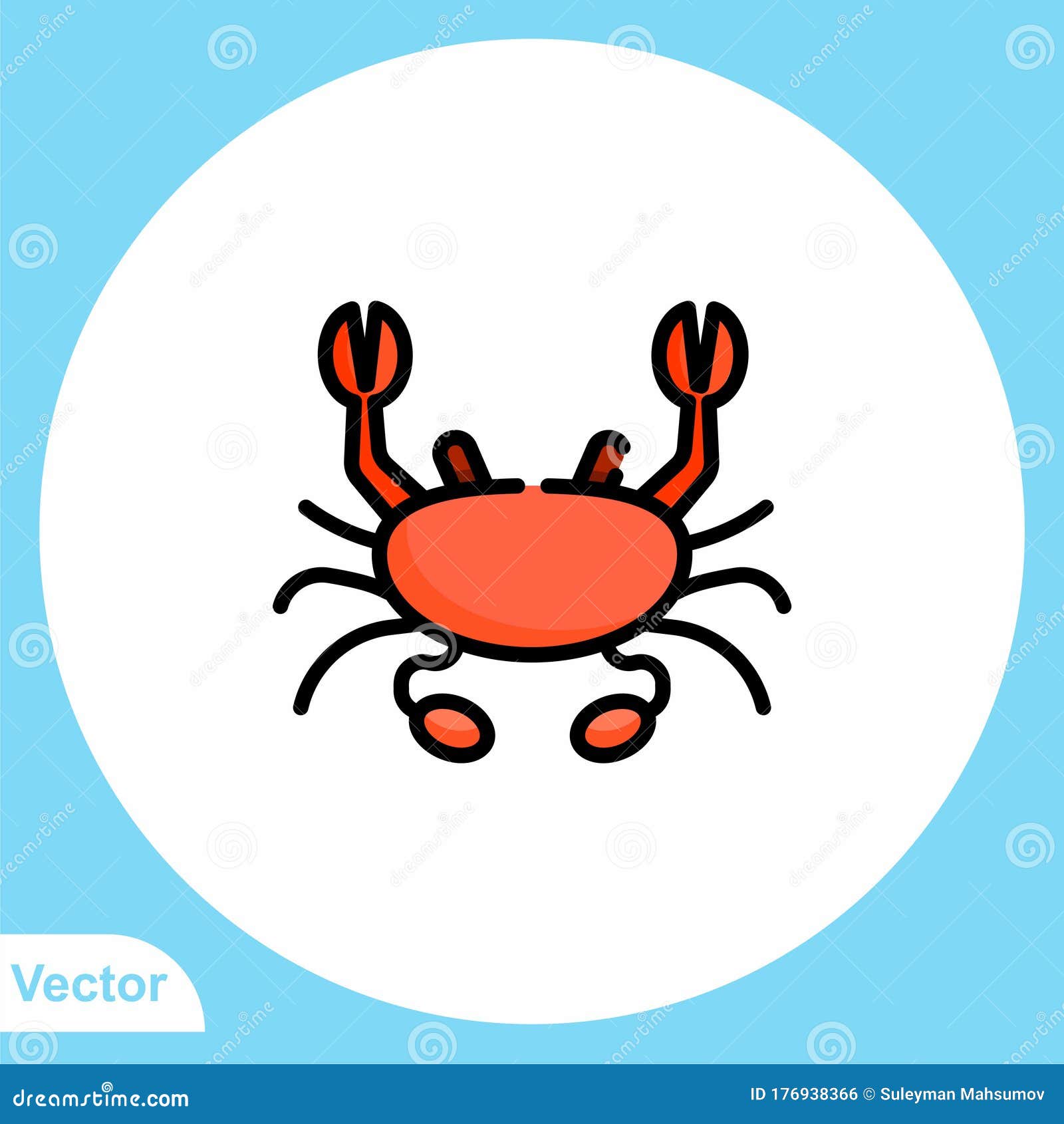 Crab Vector Icon Sign Symbol Stock Illustration - Illustration of ...