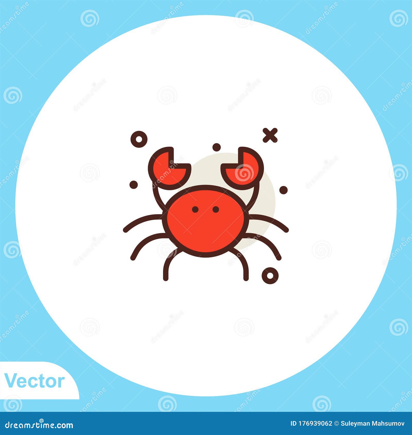 Crab Vector Icon Sign Symbol Stock Vector - Illustration of crab ...