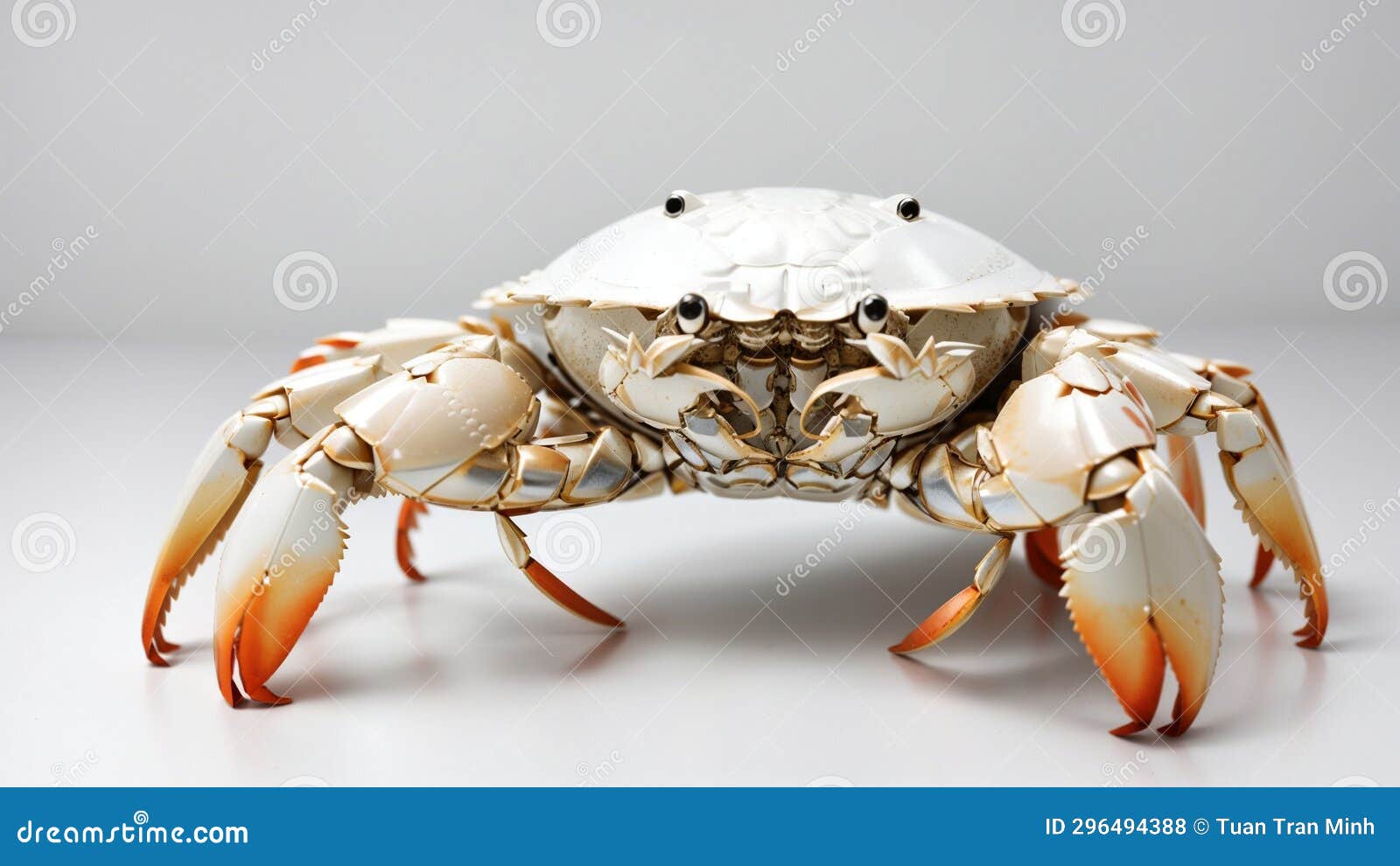 Big Red Crab On White Plate With Lemon Slices, Lettuce Leaves, Onion ...