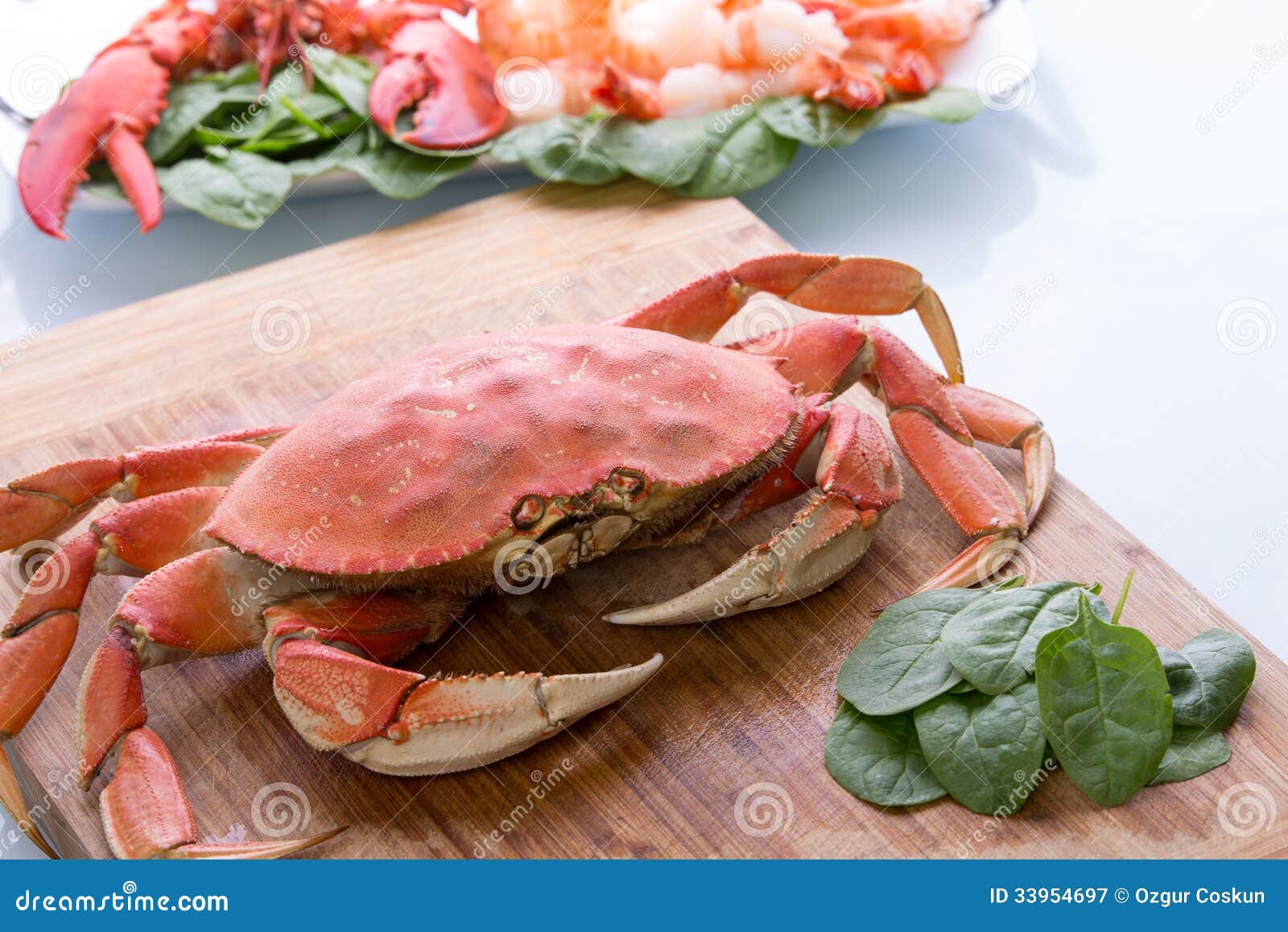 Crabe De Prepearing Dungeness Et Homard Rouge Image stock - Image du ...