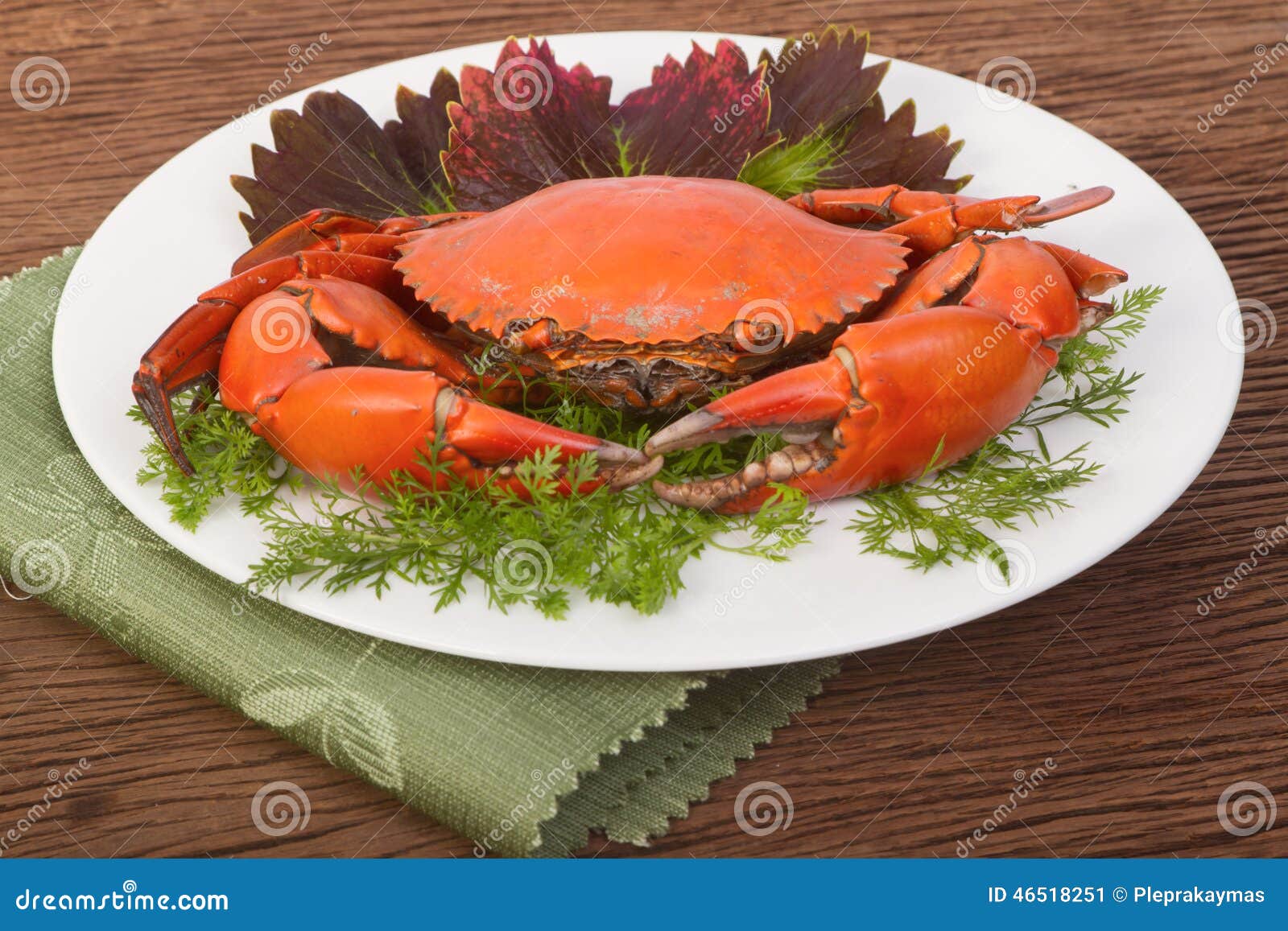 Crabe rouge d'un plat image stock. Image du rouge, gourmet - 46518251