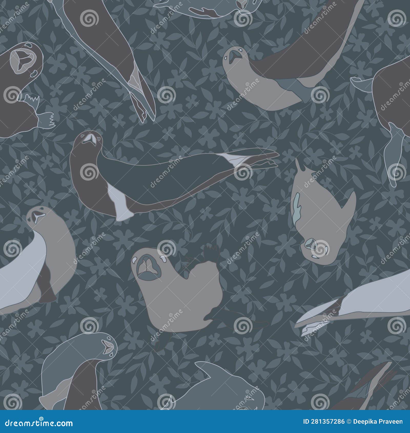 Crabeater Seal Seamless Pattern Stock Vector - Illustration of pinniped ...