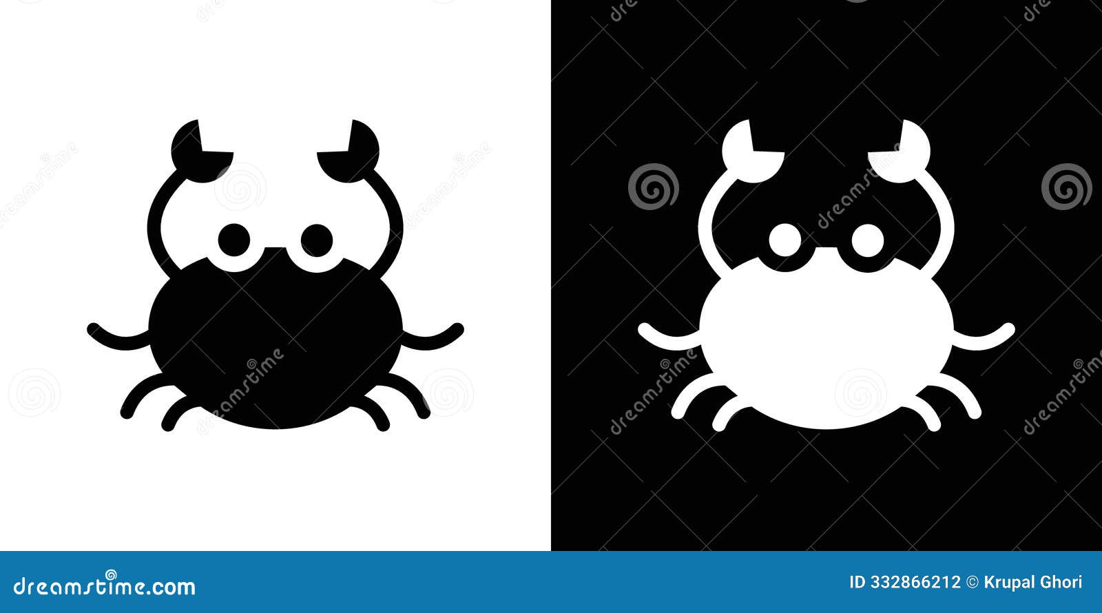 Crabs icon logo set vector stock vector. Illustration of simple - 332866212
