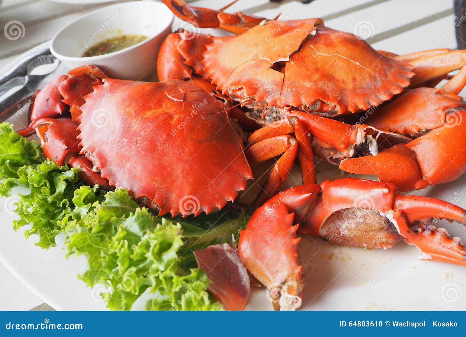 Crabs on the plate stock photo. Image of dinner, claw - 64803610
