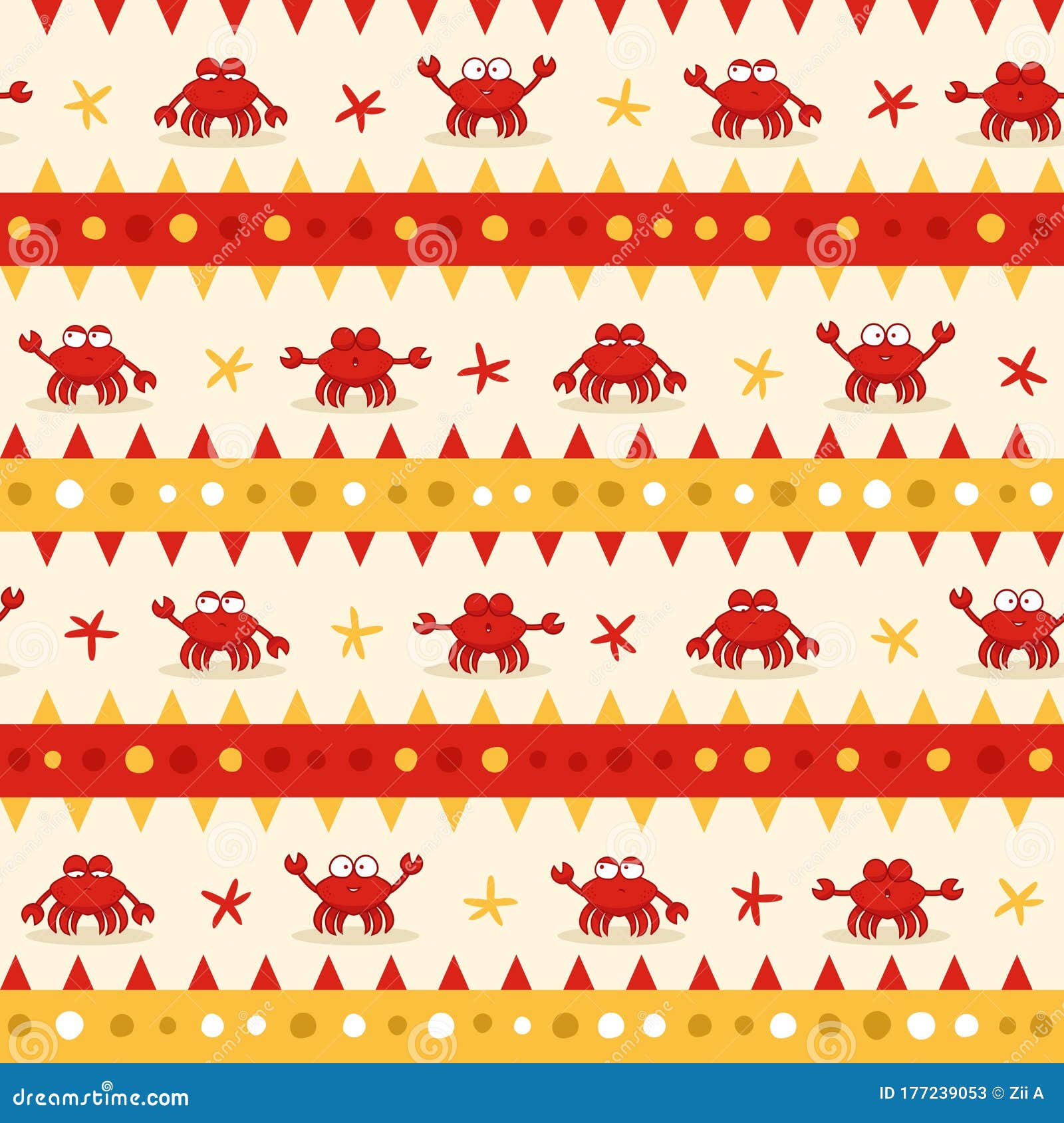 Crabs Seamless Tile Pattern Background Wallpaper Stock Vector ...