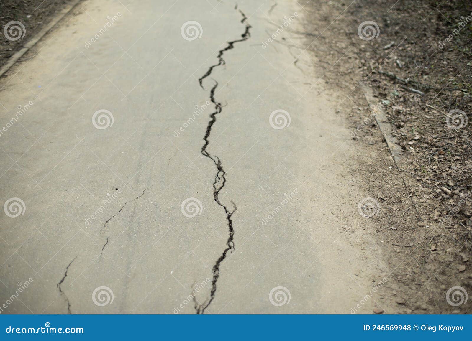 Crack in Asphalt. Road with Defect Stock Photo - Image of cracked ...