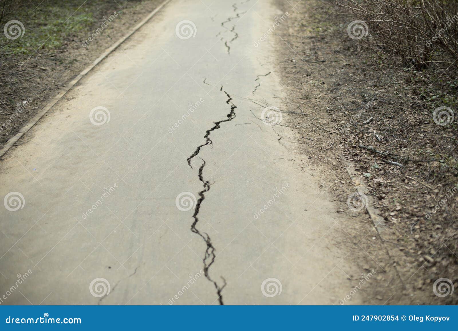 Crack in Asphalt. Road with Defect Stock Photo - Image of fractured ...