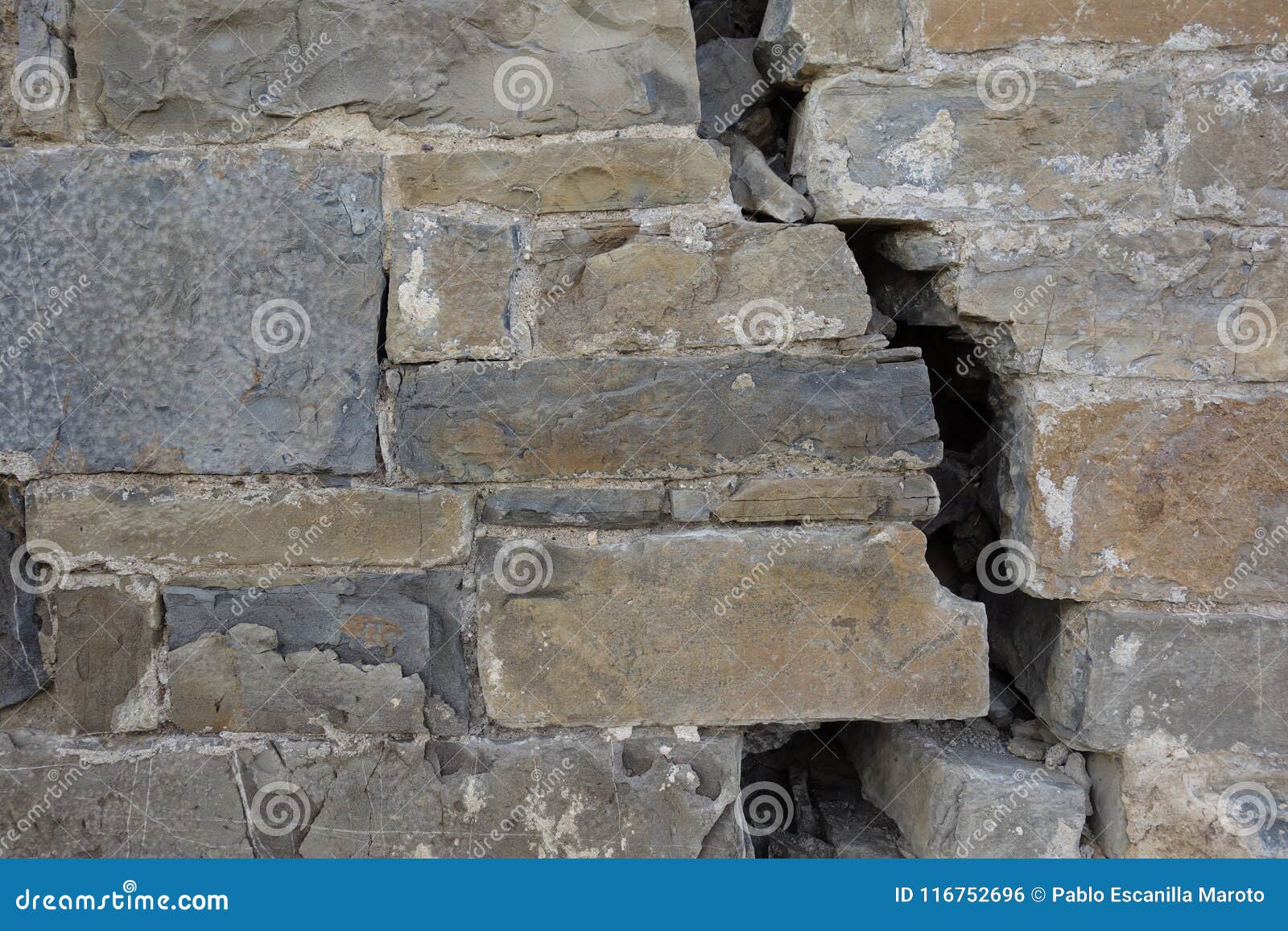 A Crack on a Big Castle Wall Stock Photo - Image of pyrenees, building ...