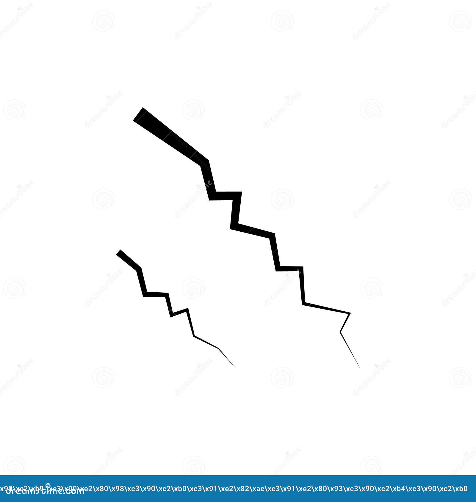 Crack Black Icon. Ground Crack Black Symbol Vector Illustration ...