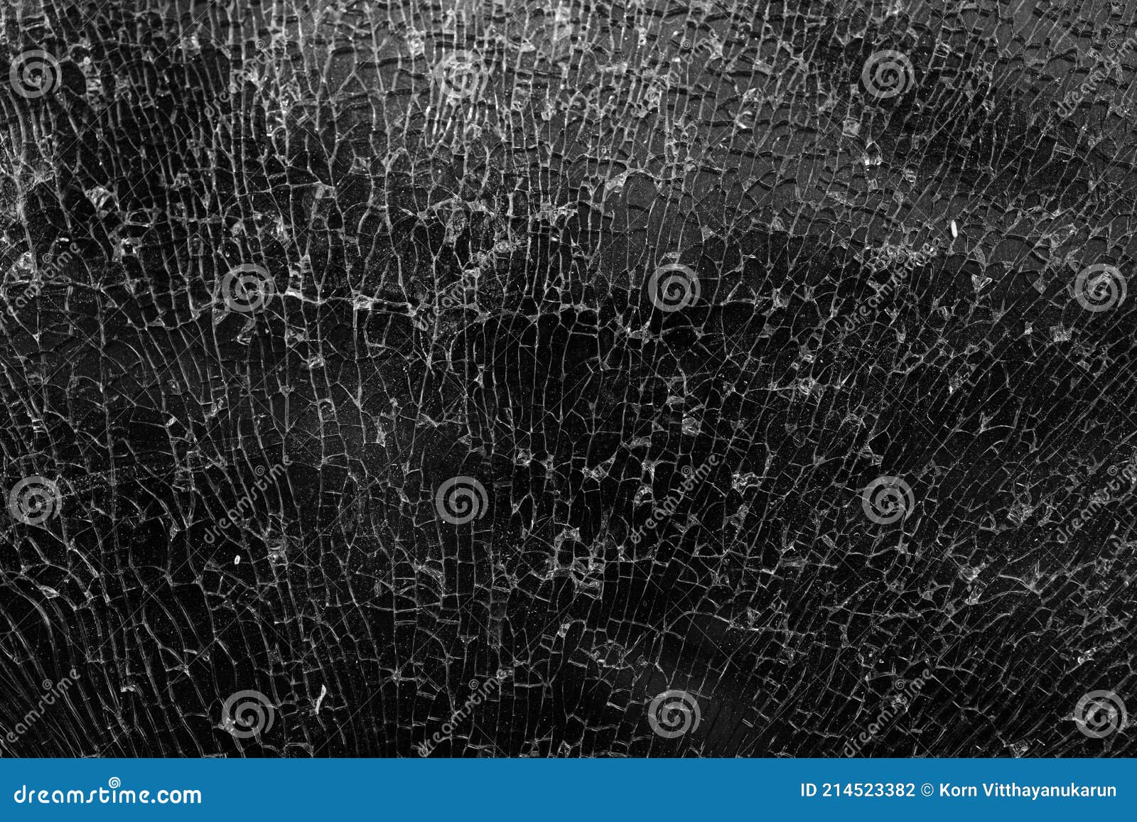 Crack, Broken Glass In A Double-glazed Window Due To Manufacturing ...