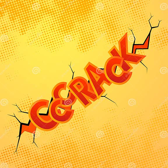 Crack Comics Sound Effect with Halftone Pattern on Yellow Stock Vector ...