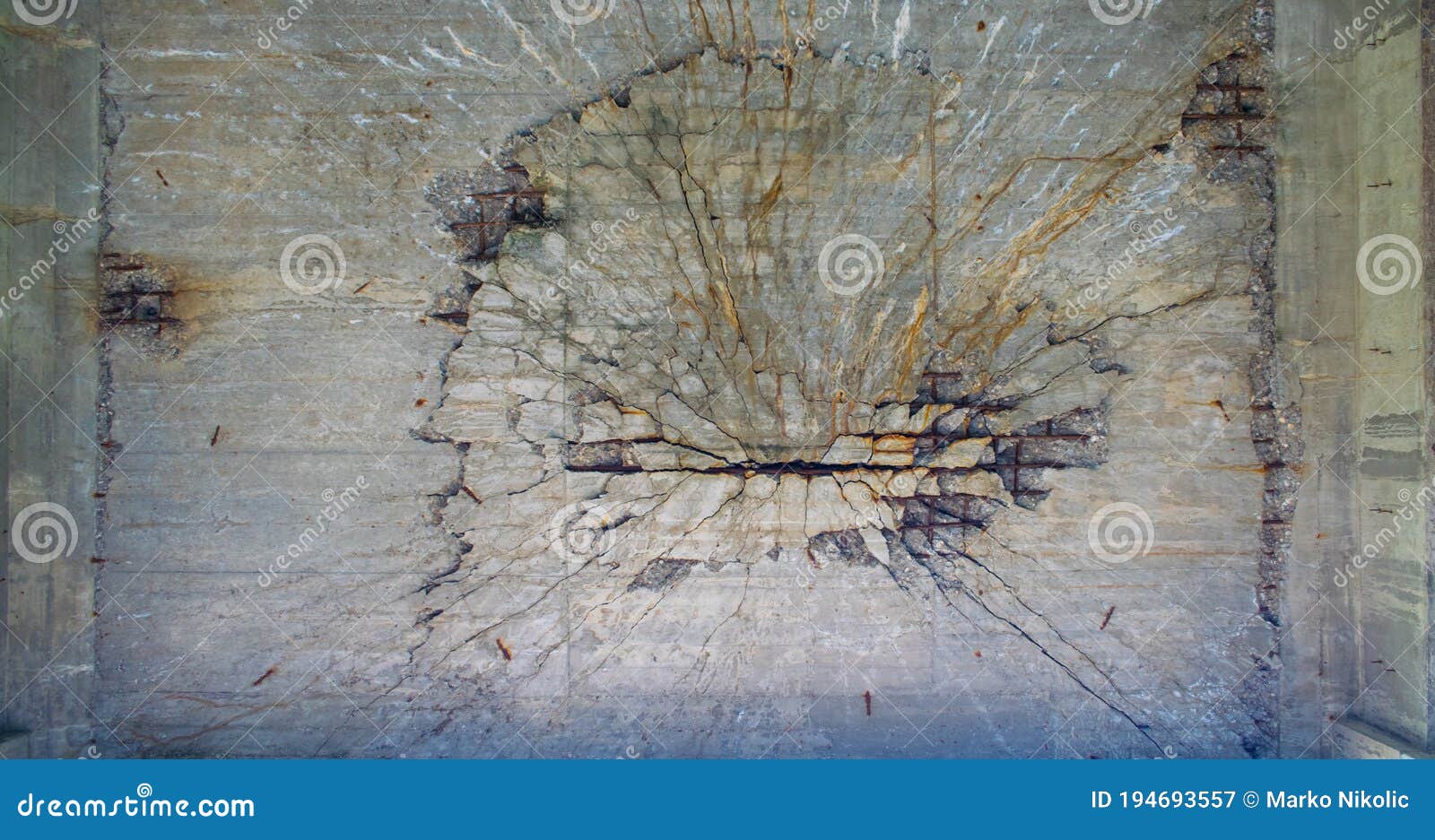 Crack in a Concrete Wall Floor Ceiling. 04 Stock Image - Image of ...