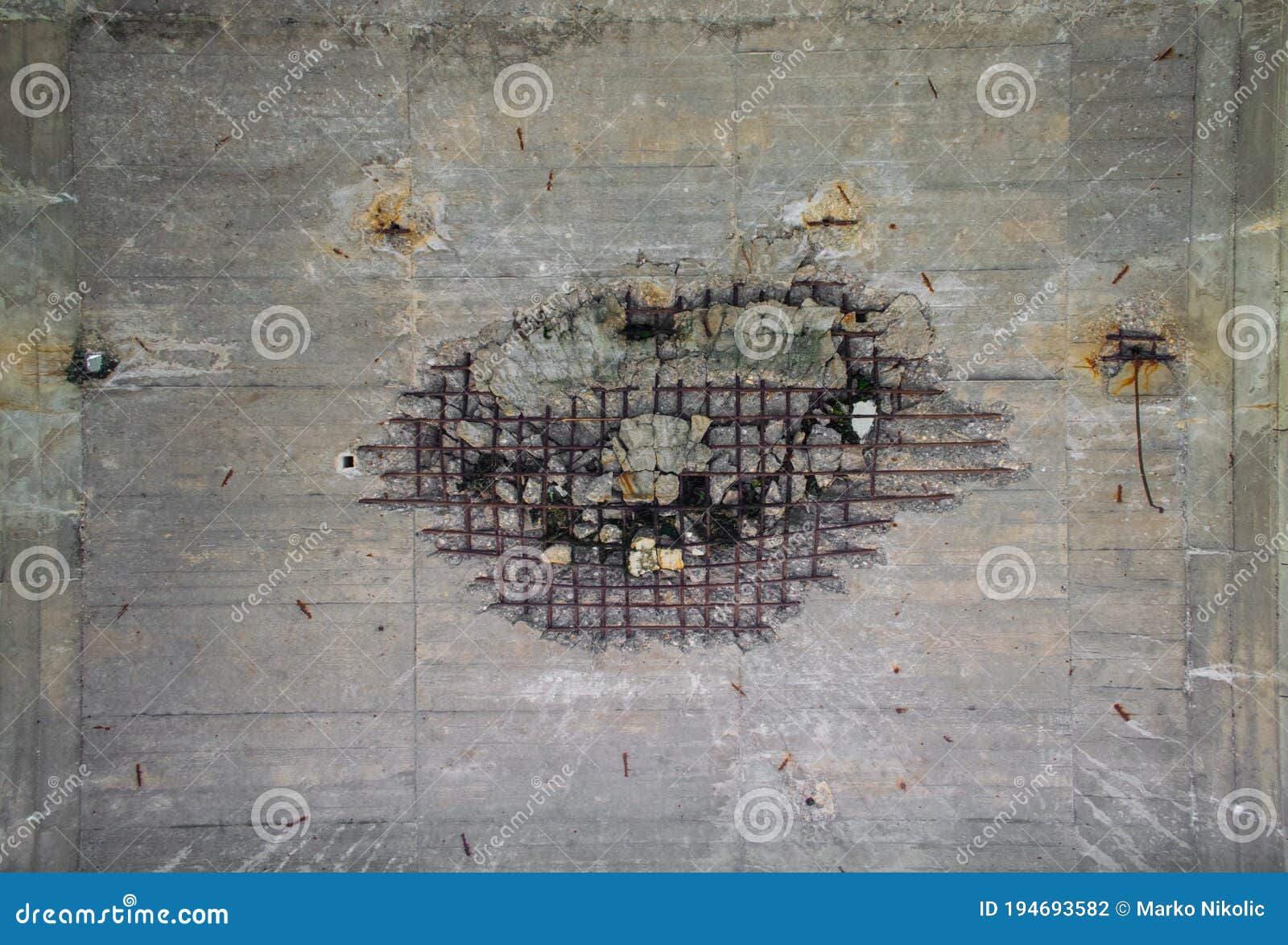 Crack in a Concrete Wall Floor Ceiling. 05 Stock Photo - Image of floor ...