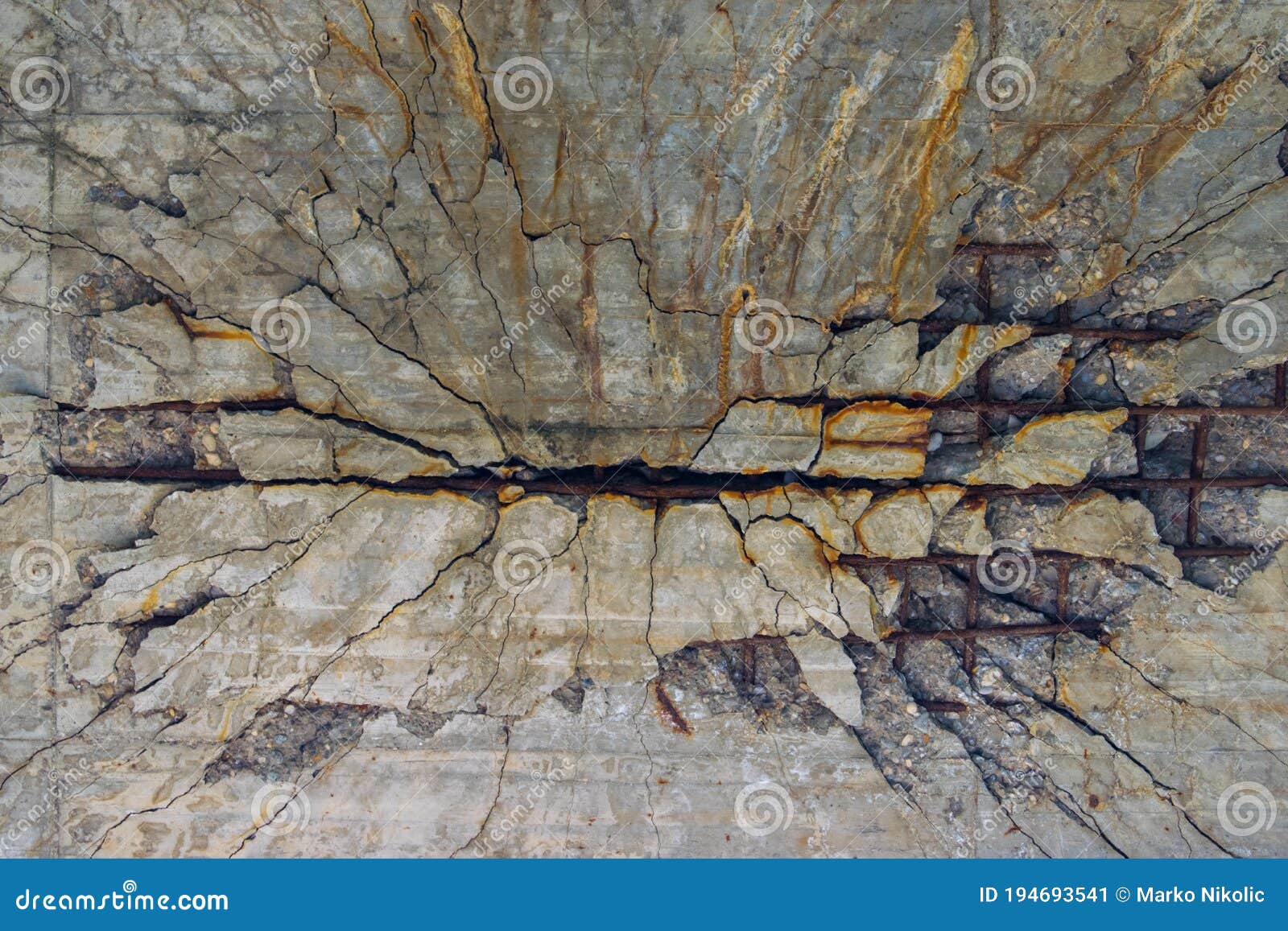 Crack in a Concrete Wall Floor Ceiling. 03 Stock Image - Image of ...