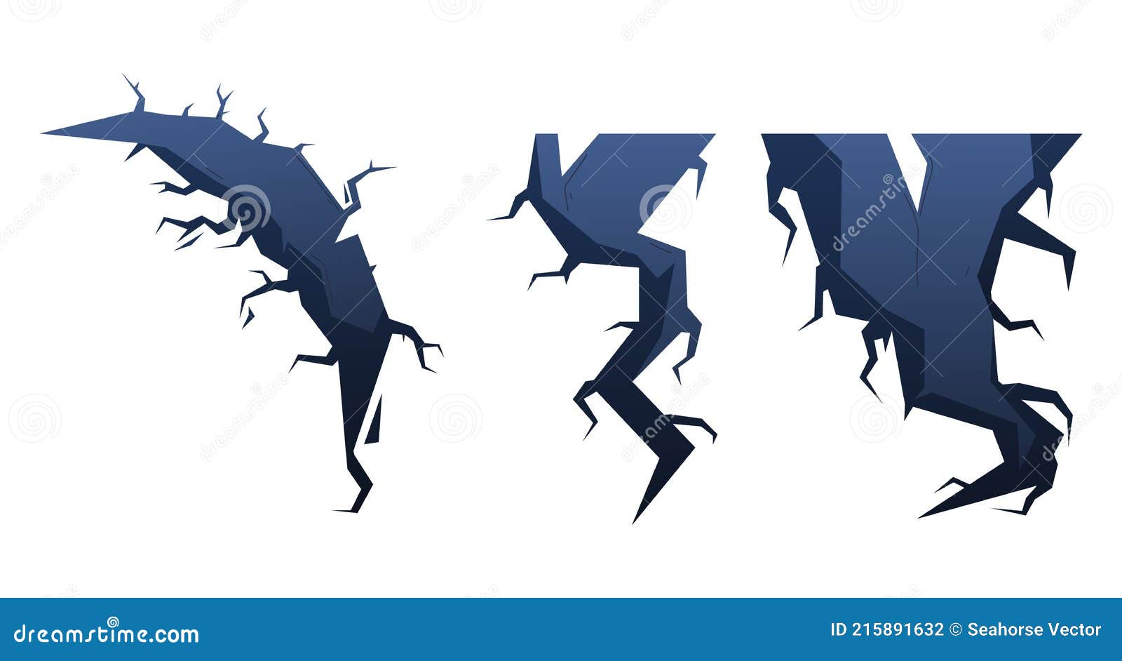 Crack Extreme Defect, Surface Damage Effect, Isolated on White ...