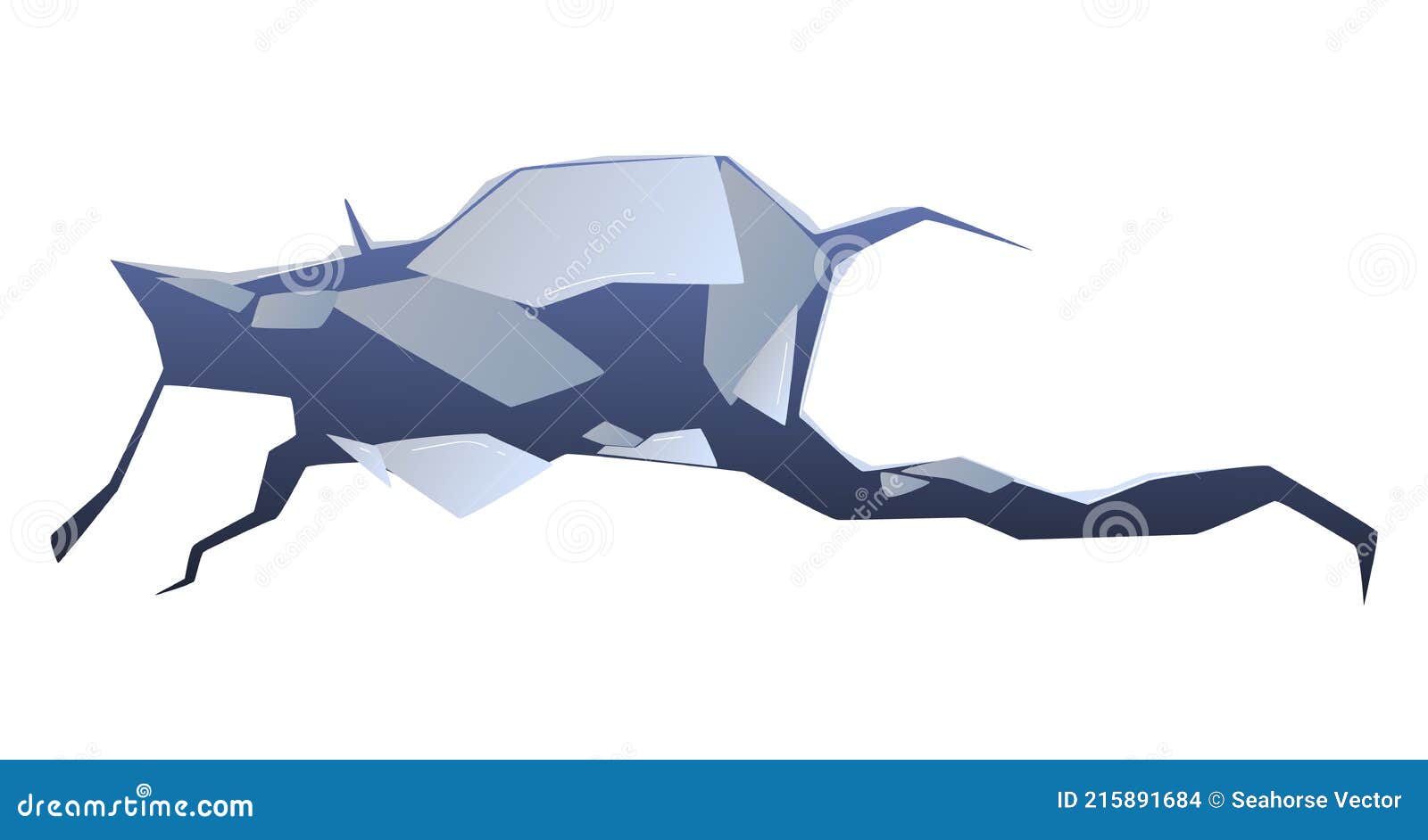 Crack Extreme Defect, Surface Damage Effect, Isolated on White ...