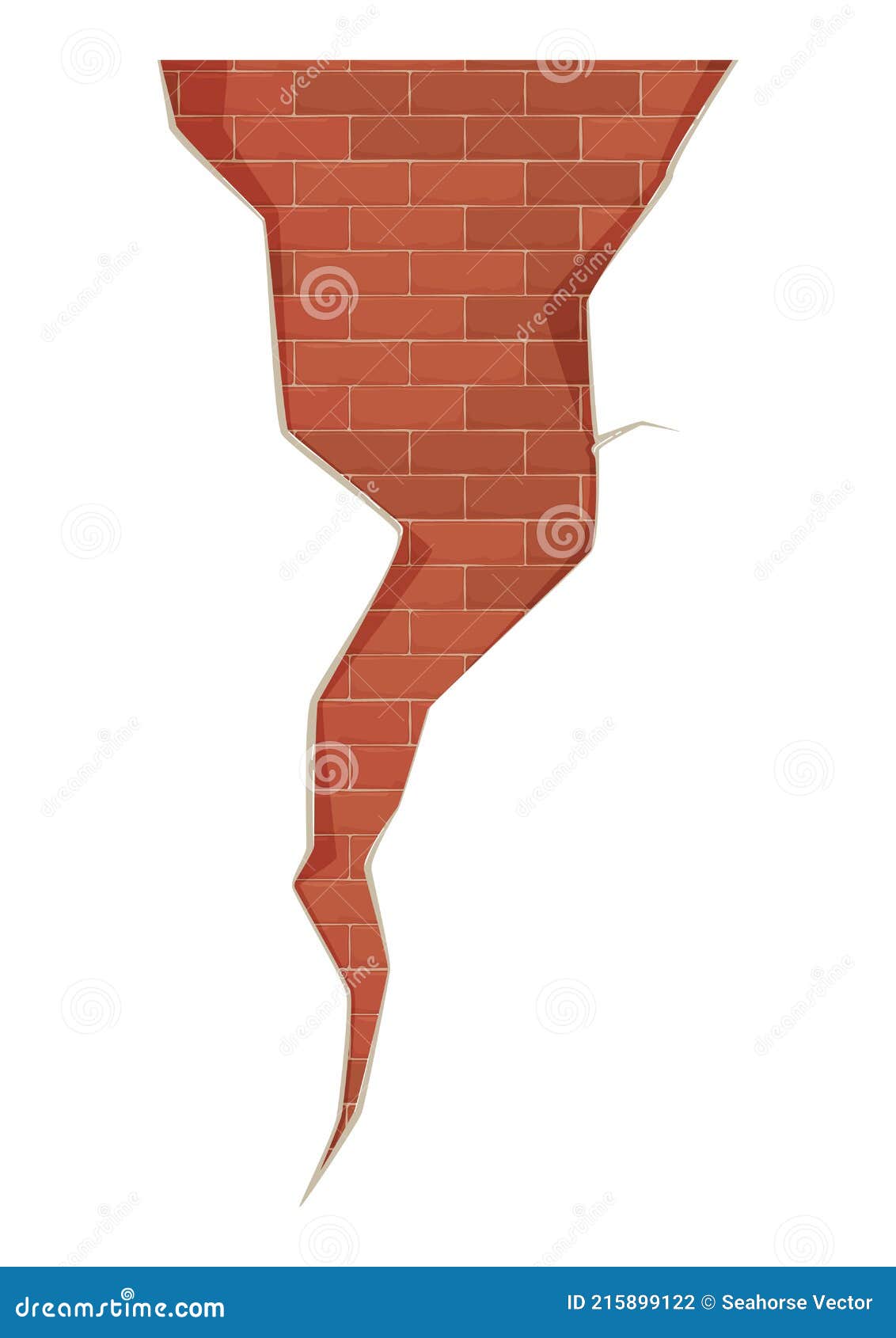 Crack Extreme Defect, Surface Damage Effect, Isolated on White ...