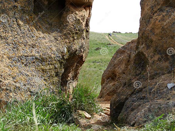 The cleft in the rock stock photo. Image of travel, cliff - 106738230