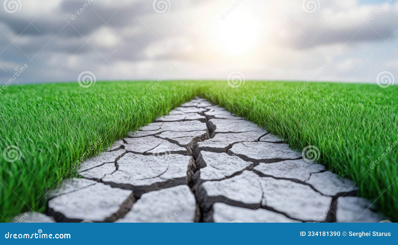 A Crack in the Ground with Grass Growing on it, AI Stock Photo - Image ...