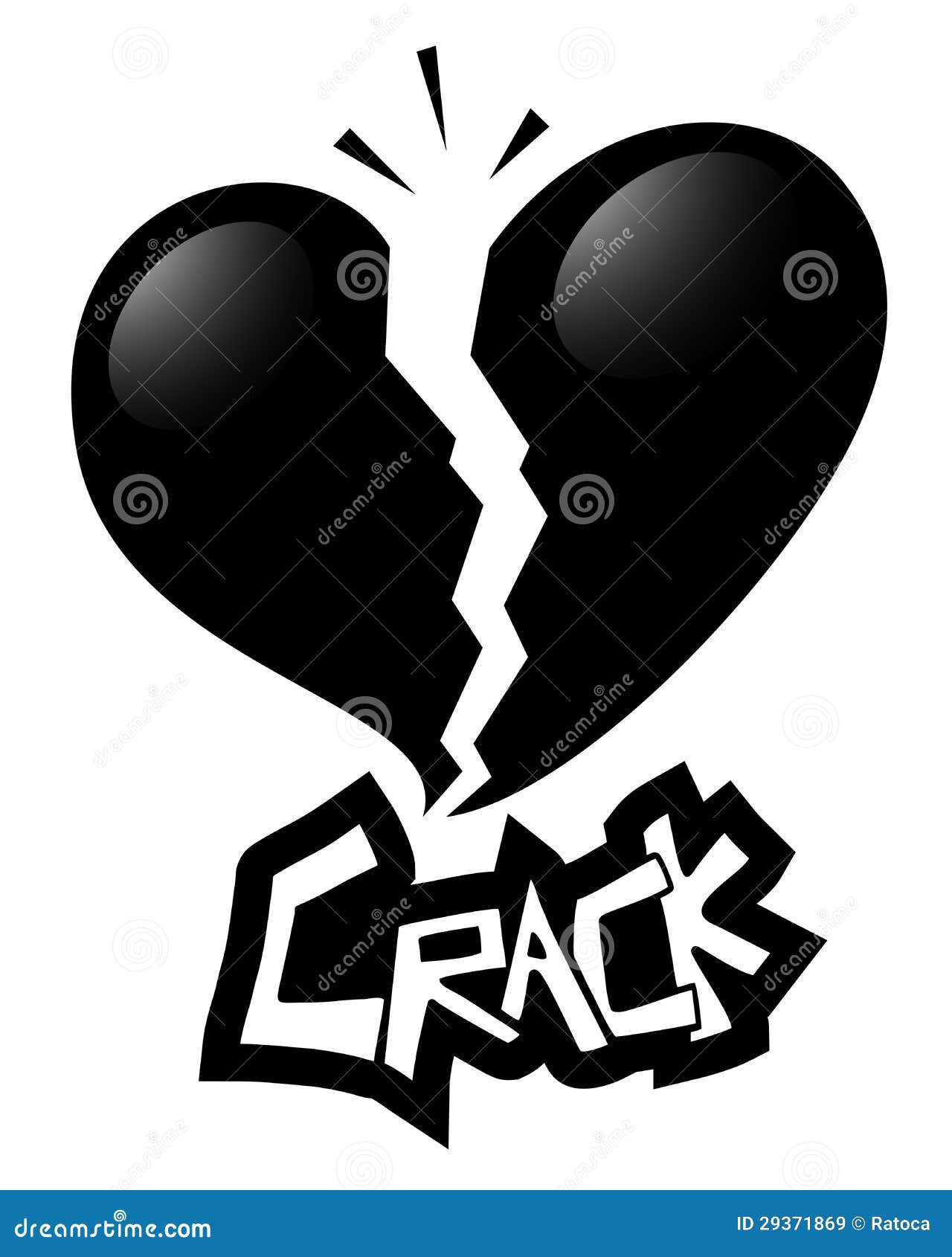 Crack heart stock vector. Illustration of shoulder, heartbreak - 29371869