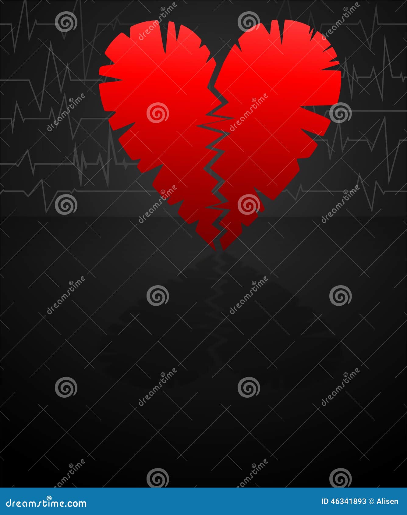 Crack heart stock illustration. Illustration of demolished - 46341893