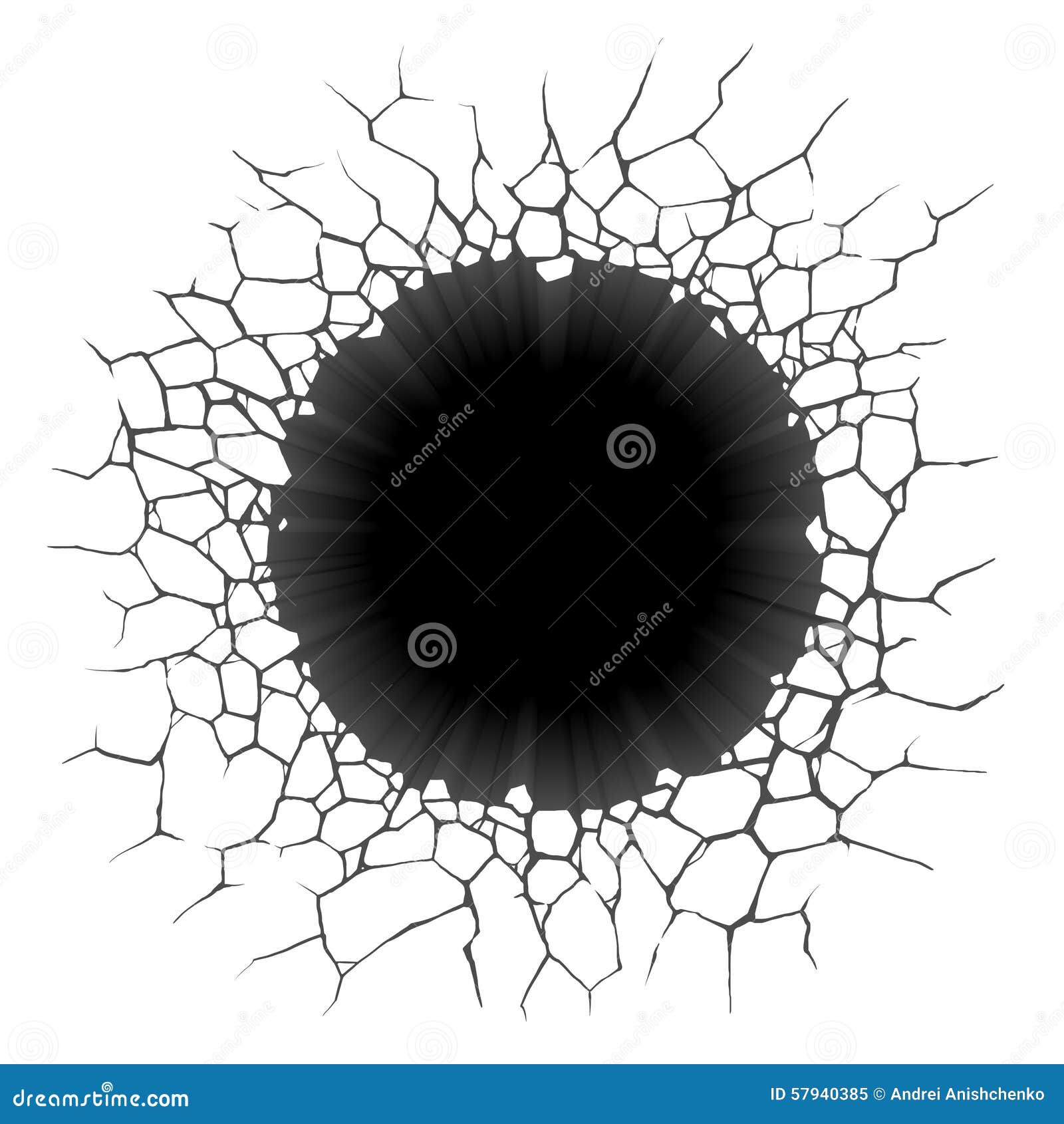 Crack hole stock vector. Illustration of fracture, earthquake - 57940385