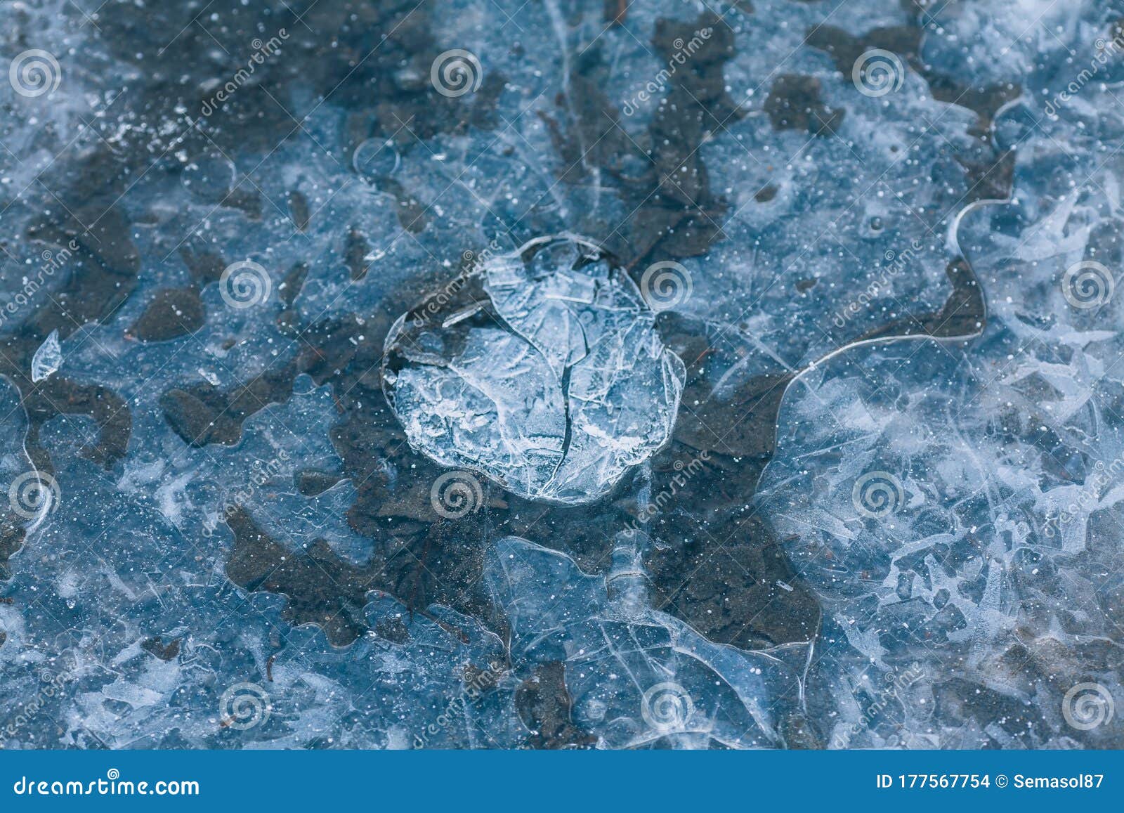 Crack on the Ice. Background with Ice Stock Photo - Image of effect ...