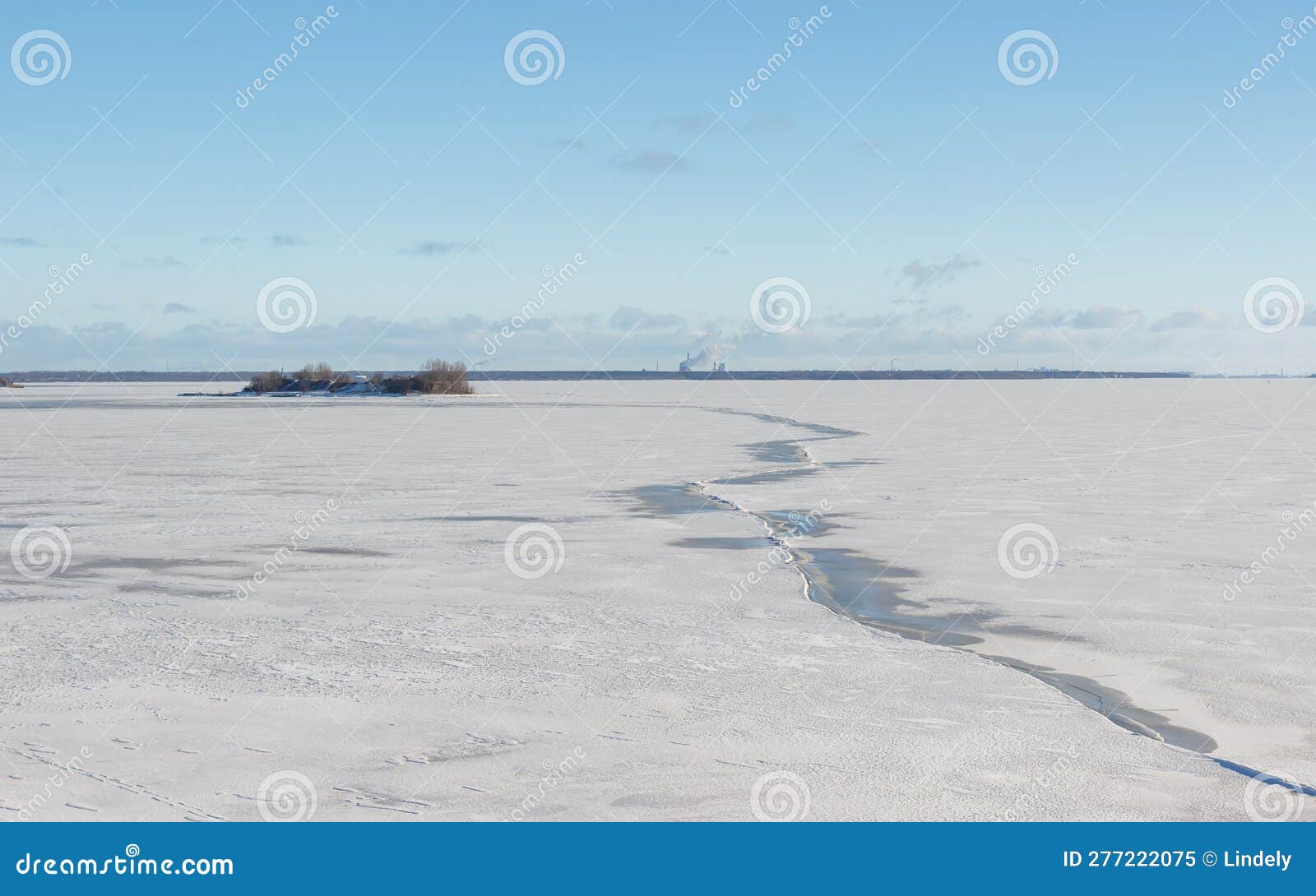 The crack in the ice Bay stock image. Image of destroyed - 277222075
