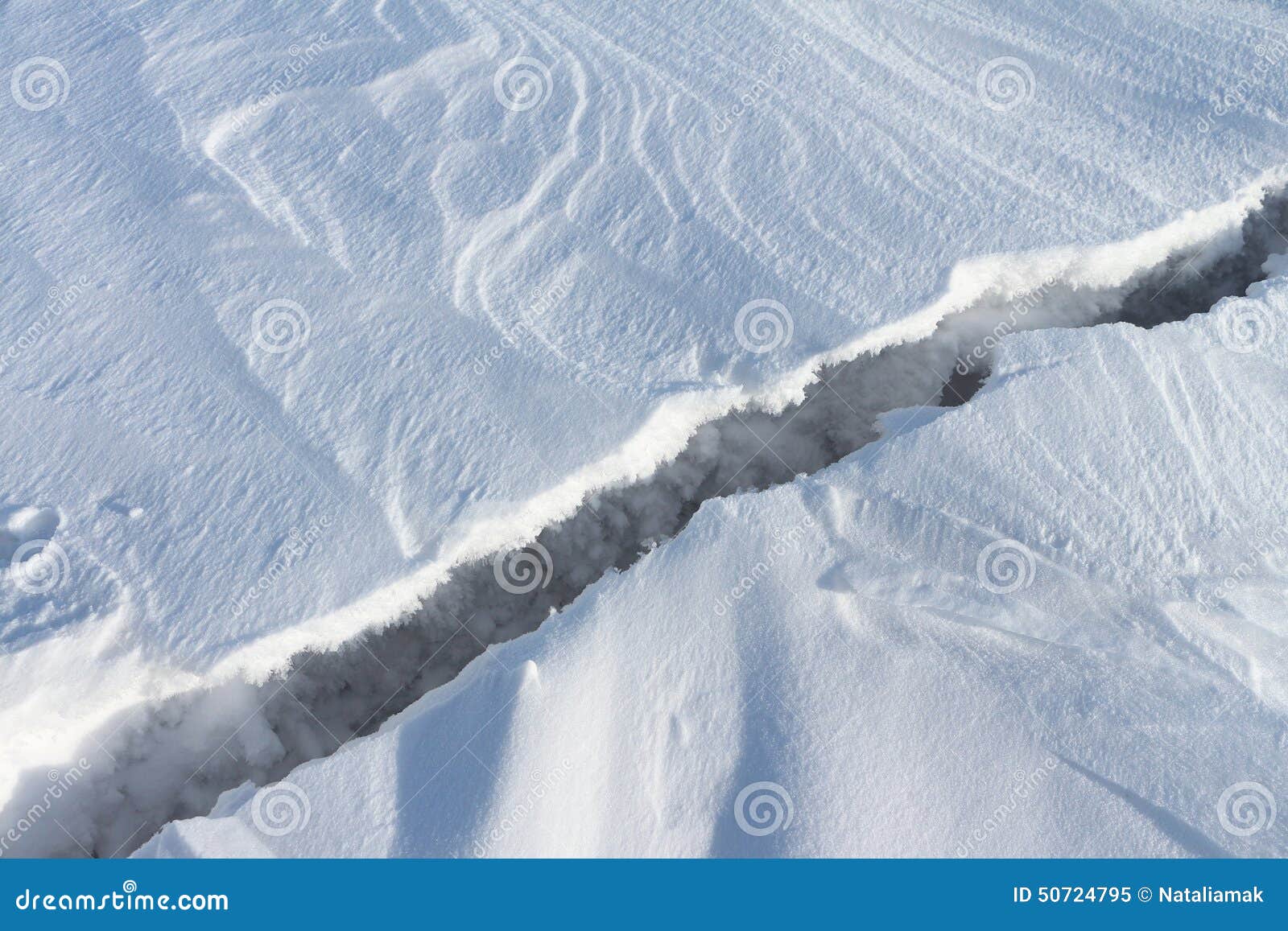 Crack on ice stock image. Image of filled, nature, river - 50724795