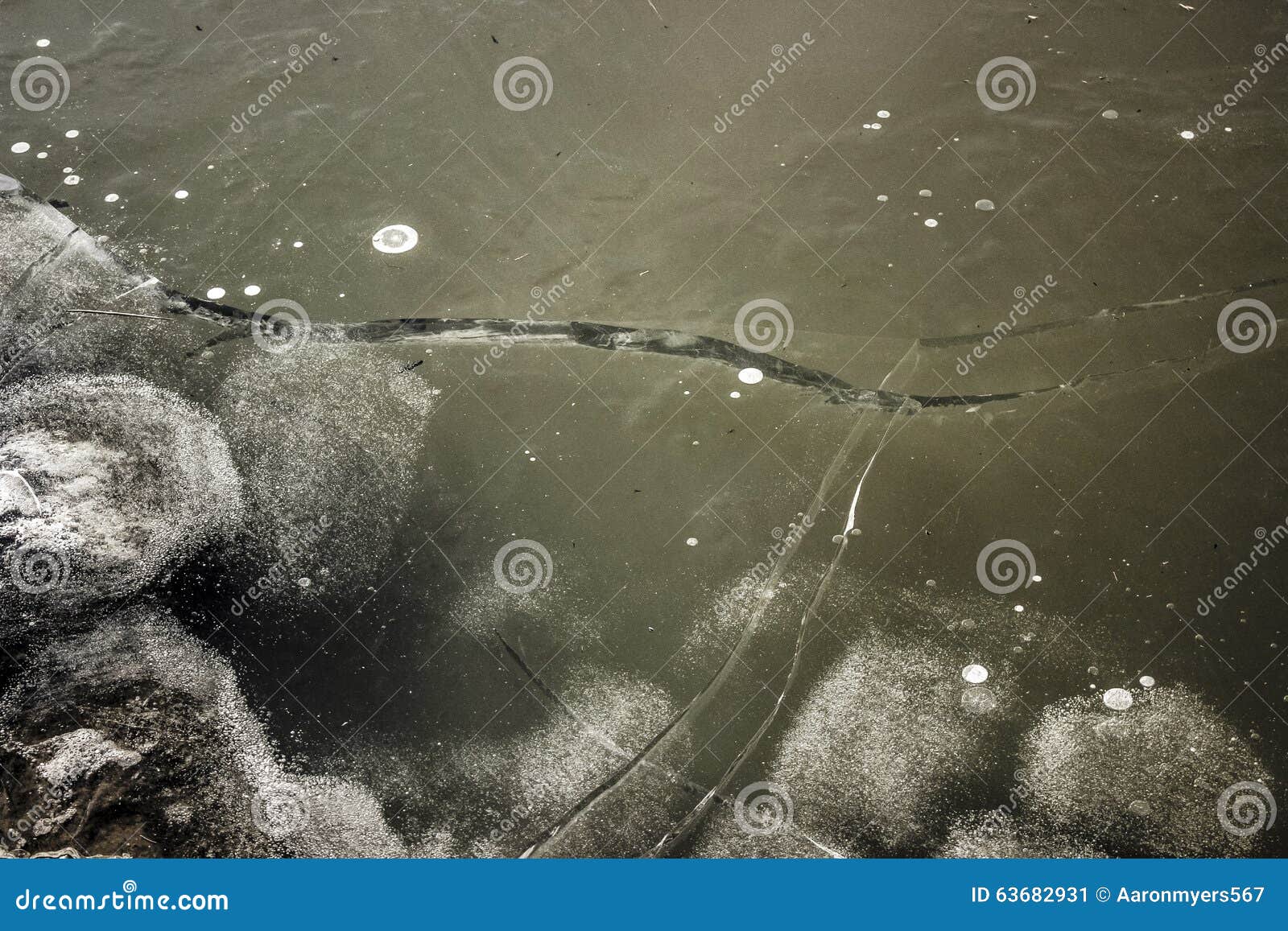 Crack in the ice stock image. Image of brown, whitefrost - 63682931
