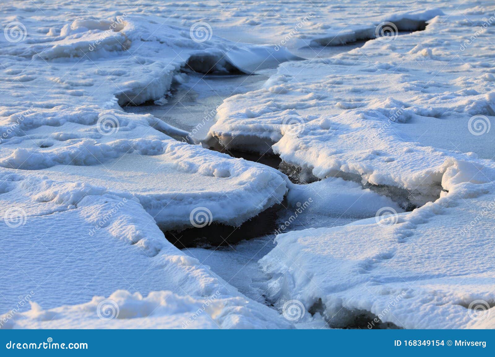 Crack on the ice stock photo. Image of nature, frozen - 168349154