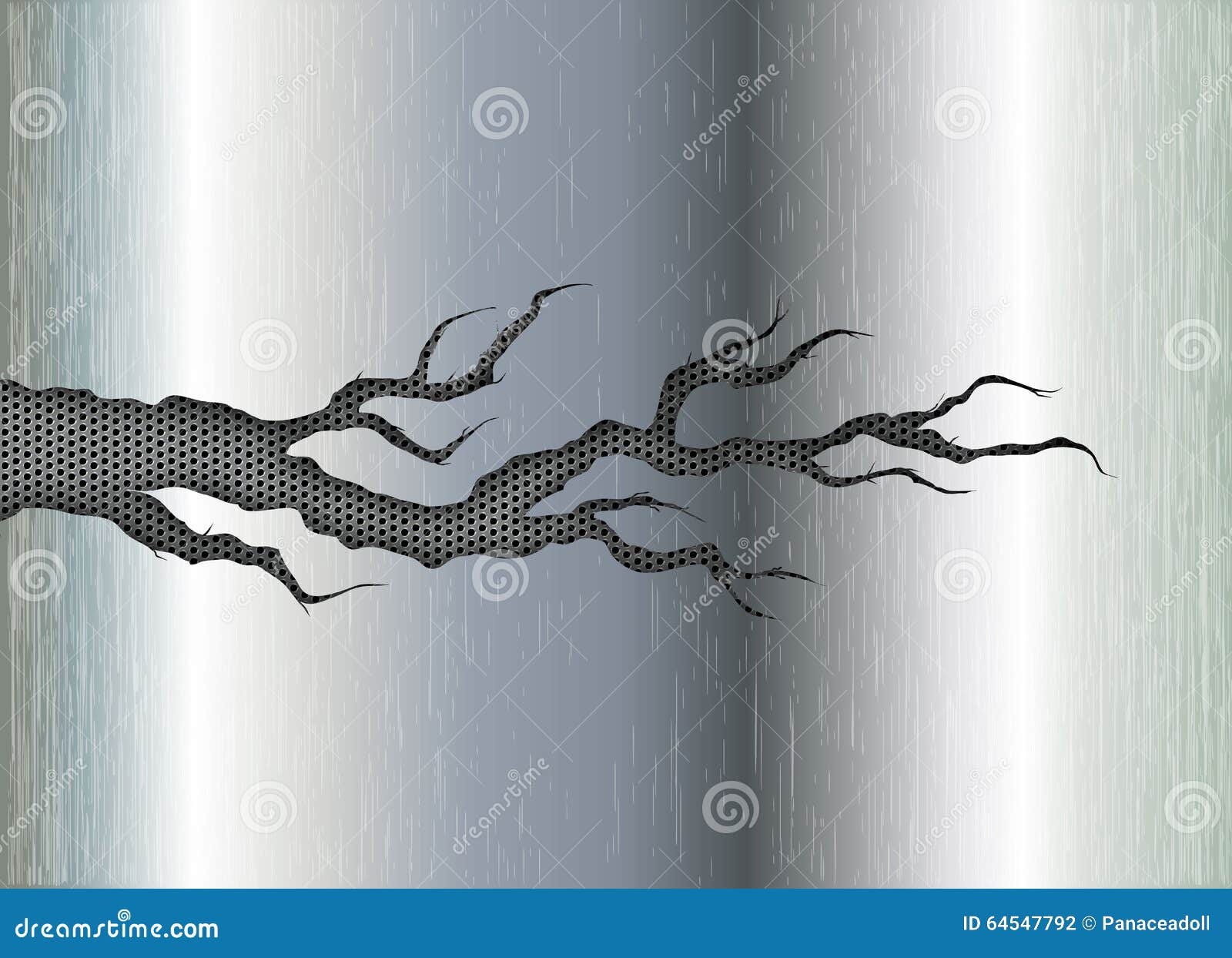 Crack in the Metal, Cracked Steel Shade Stock Vector - Illustration of ...