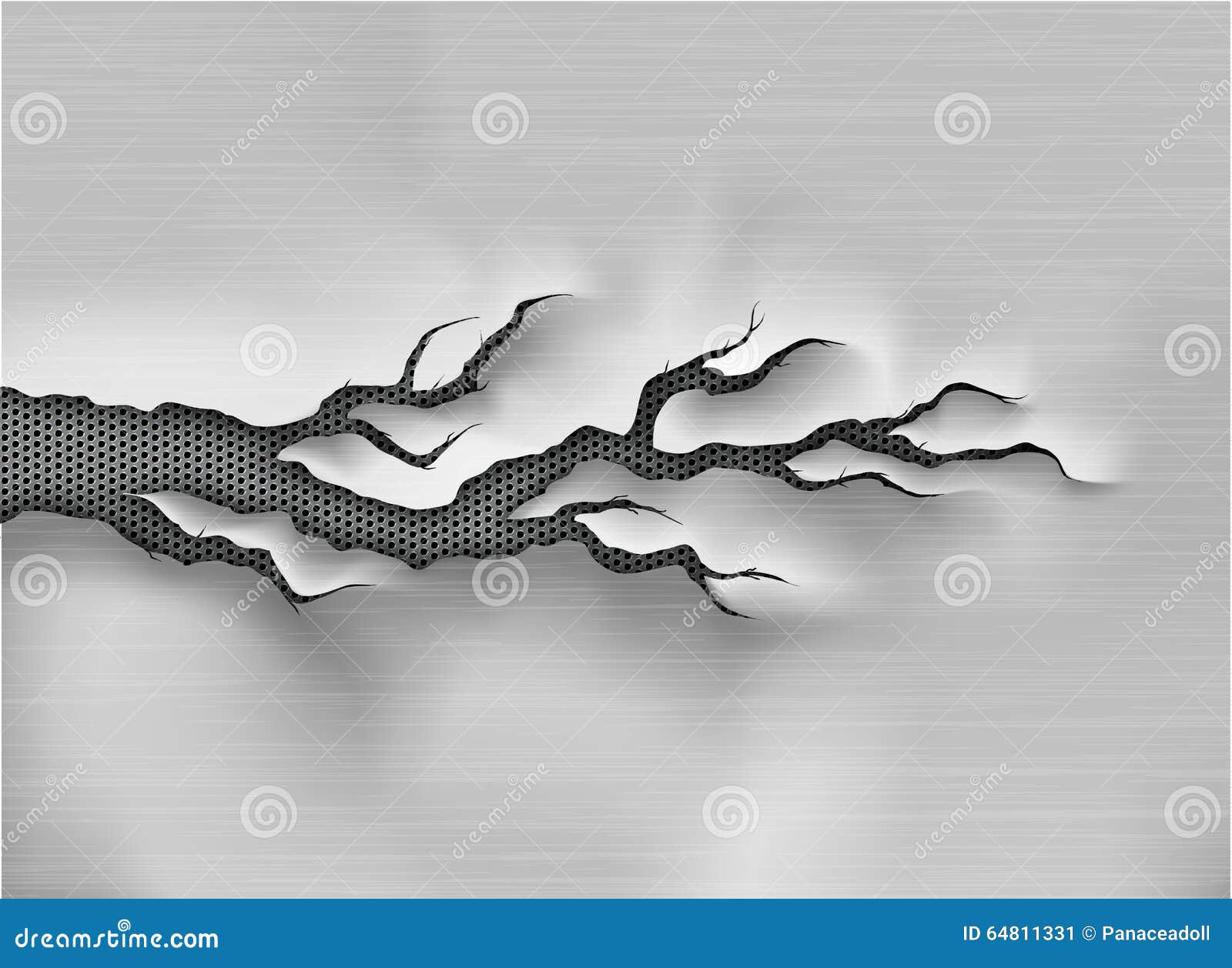 Crack in the Metal, Cracked Steel Shade Stock Vector - Illustration of ...